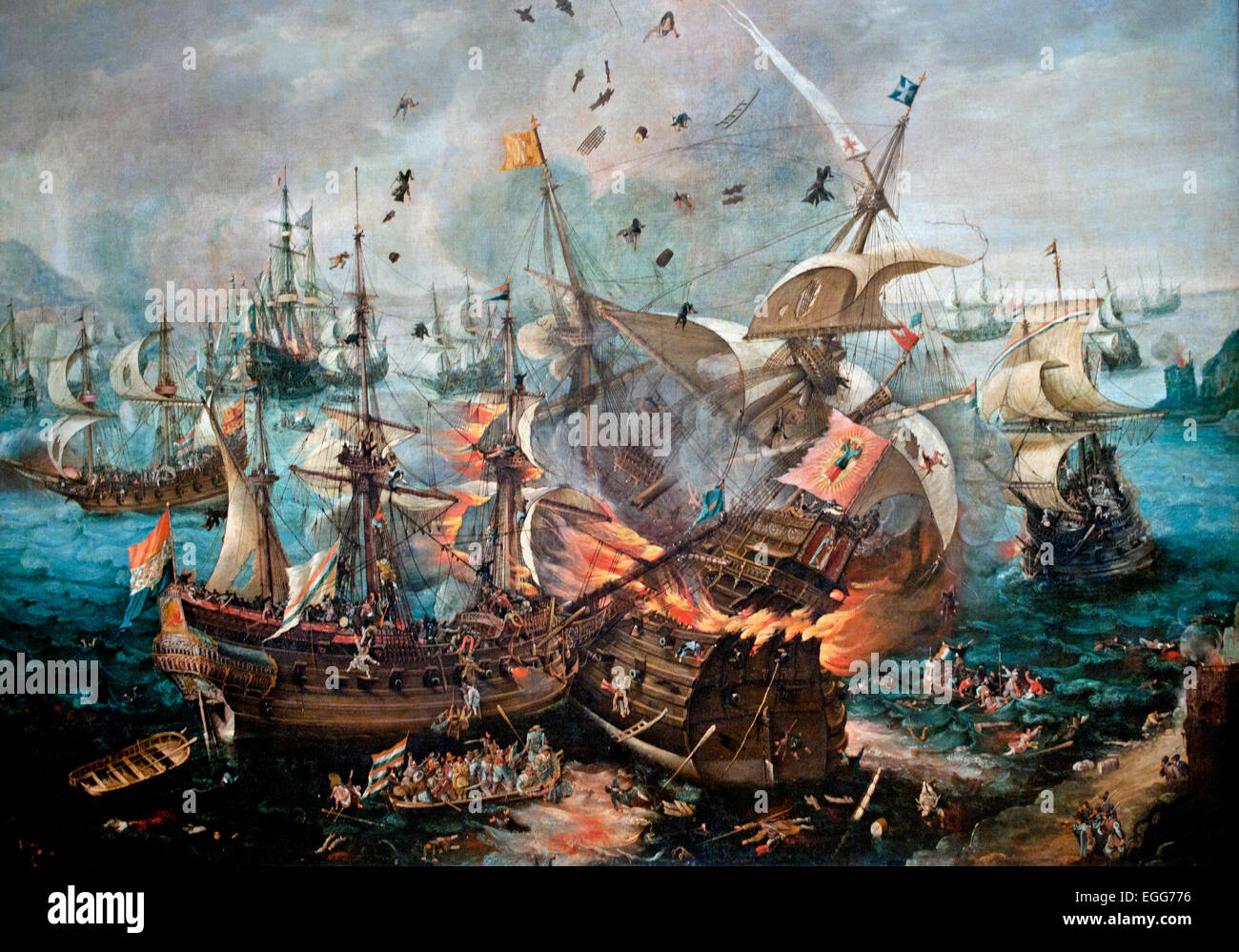 The Explosion of the Spanish Flagship during the Battle of Gibraltar ...