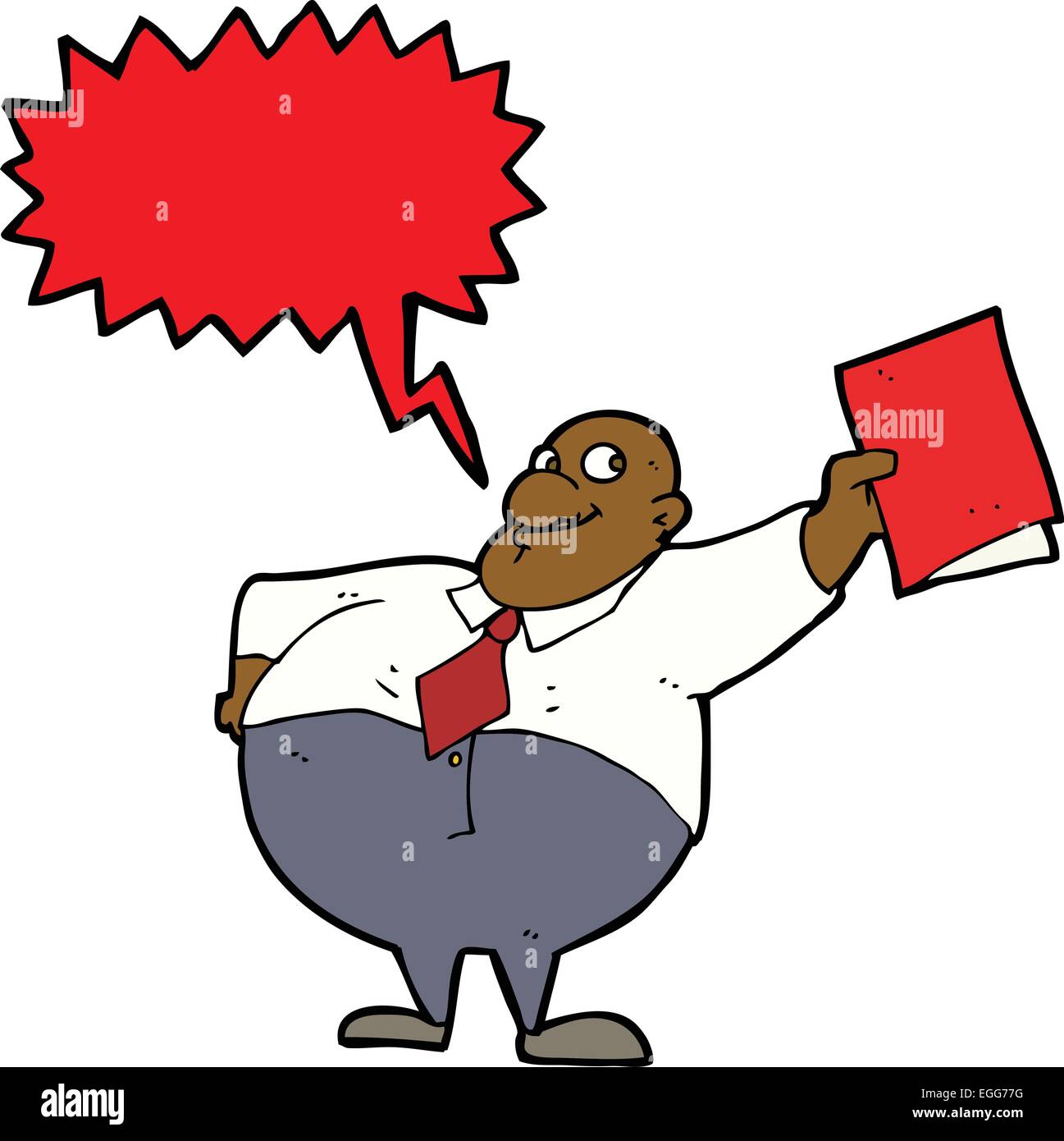 cartoon happy boss with file with speech bubble Stock Vector Image ...