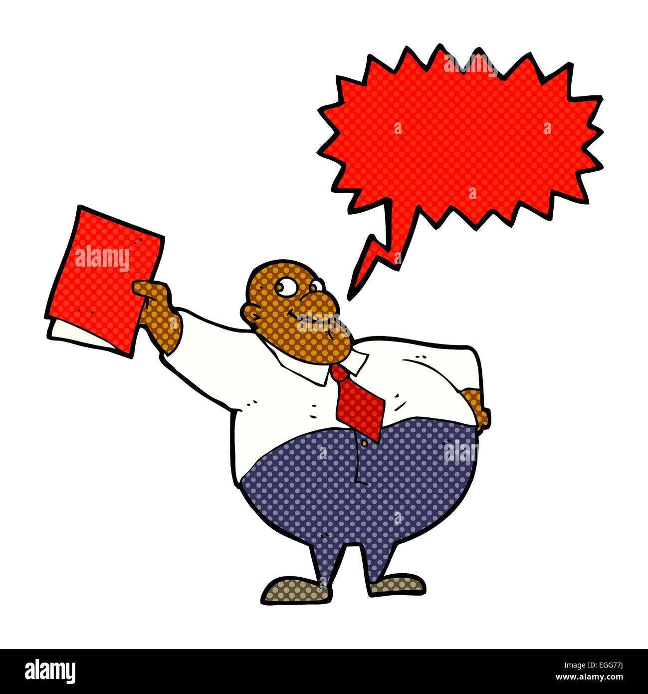 cartoon happy boss with file with speech bubble Stock Vector Image ...