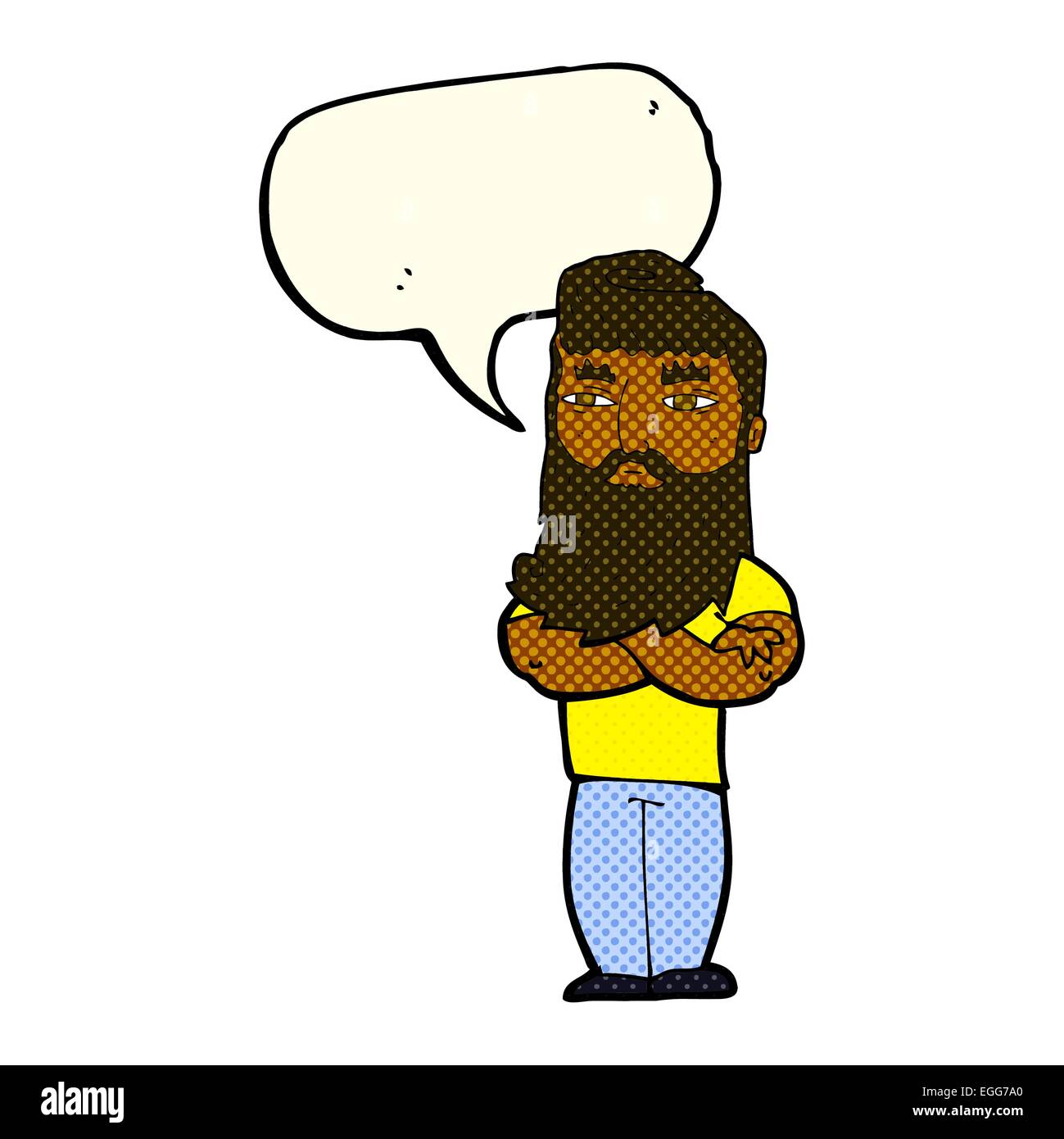 cartoon serious man with beard with speech bubble Stock Vector Image ...