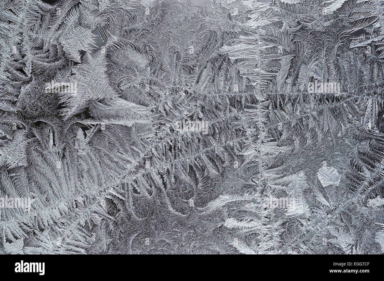 Frozen Ice Crystals on window pane Stock Photo - Alamy