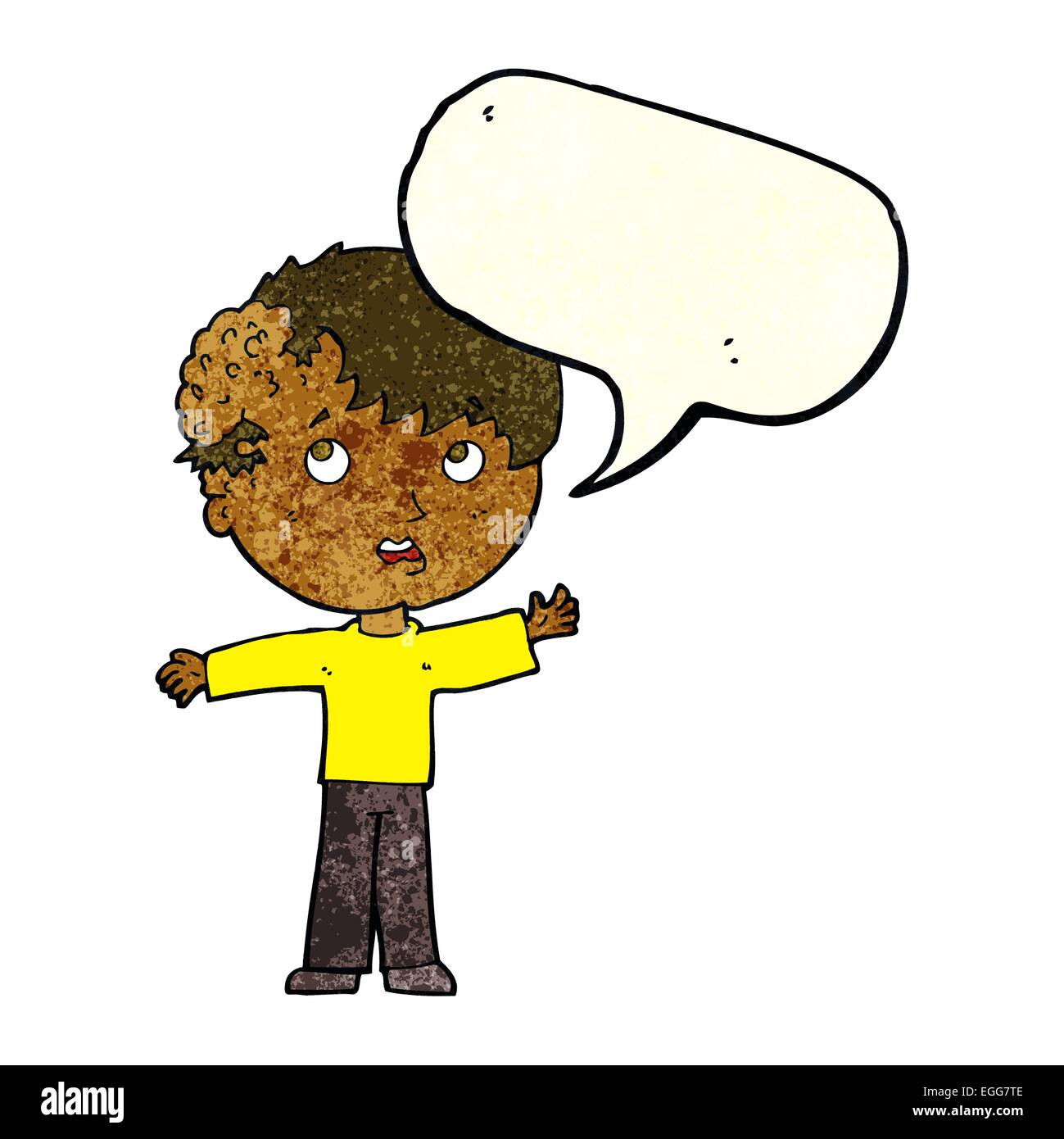 cartoon boy with growth on head with speech bubble Stock Vector Image ...