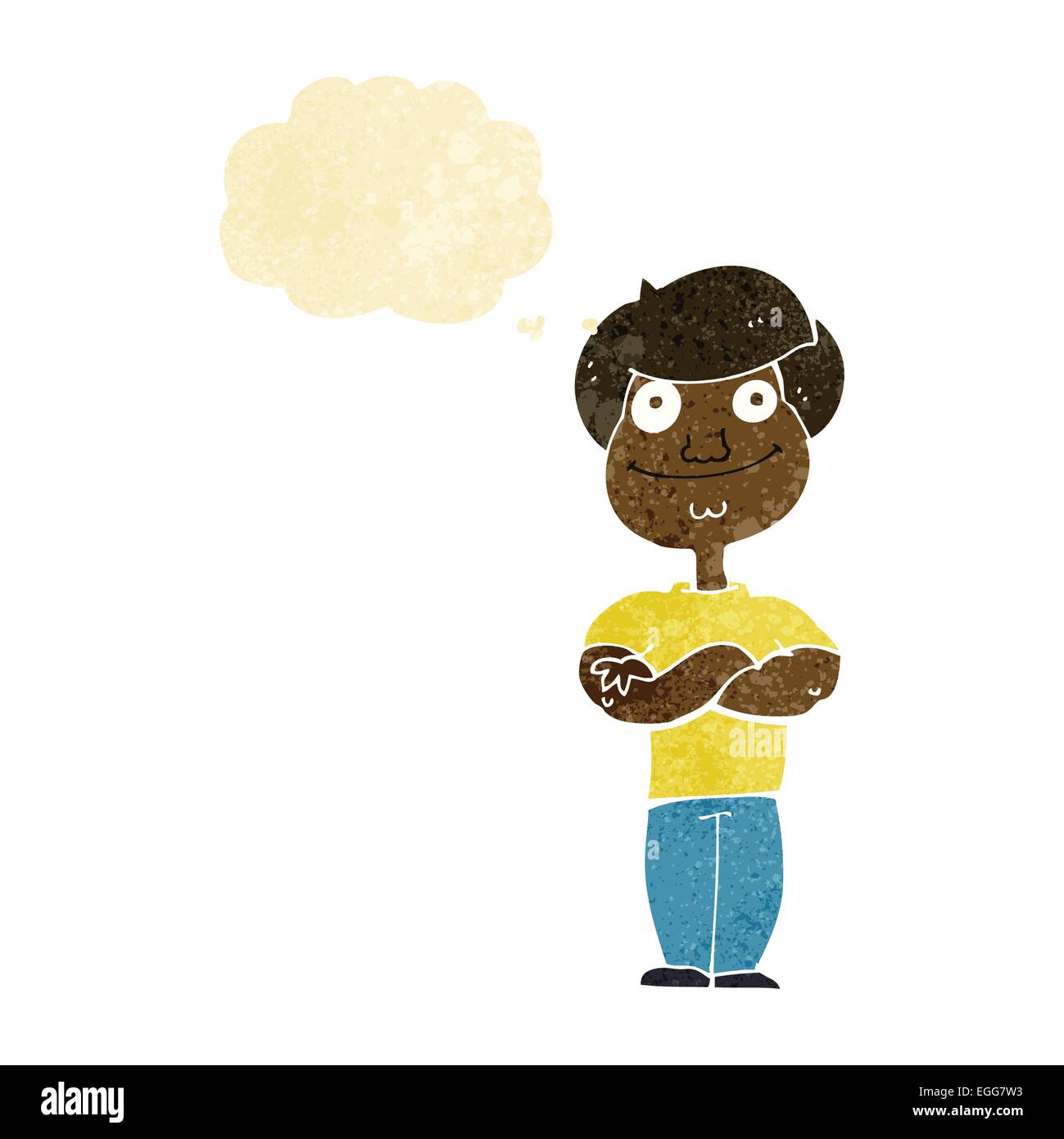 cartoon happy man with thought bubble Stock Vector Image & Art - Alamy