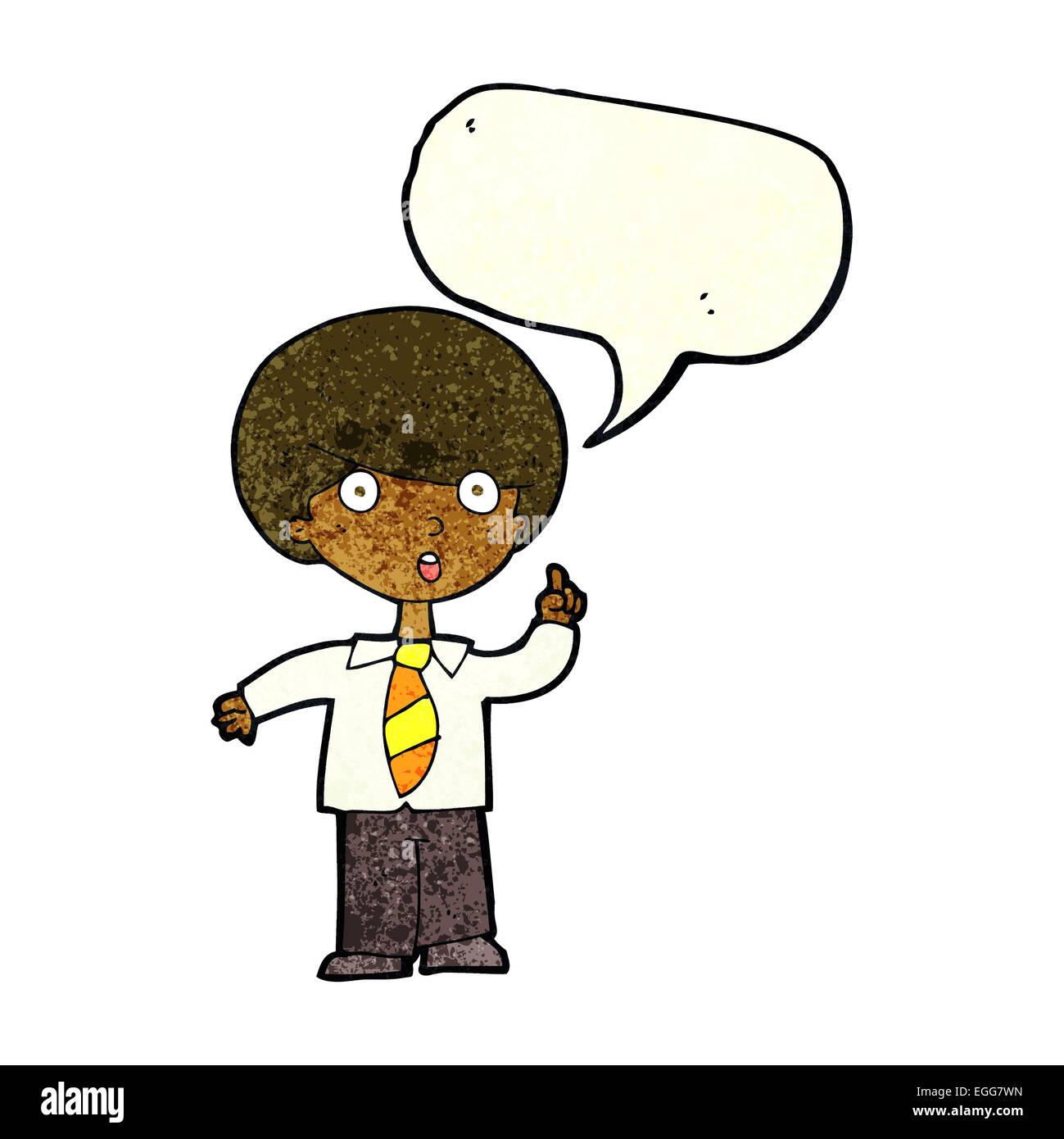 cartoon school boy answering question with speech bubble Stock Vector ...