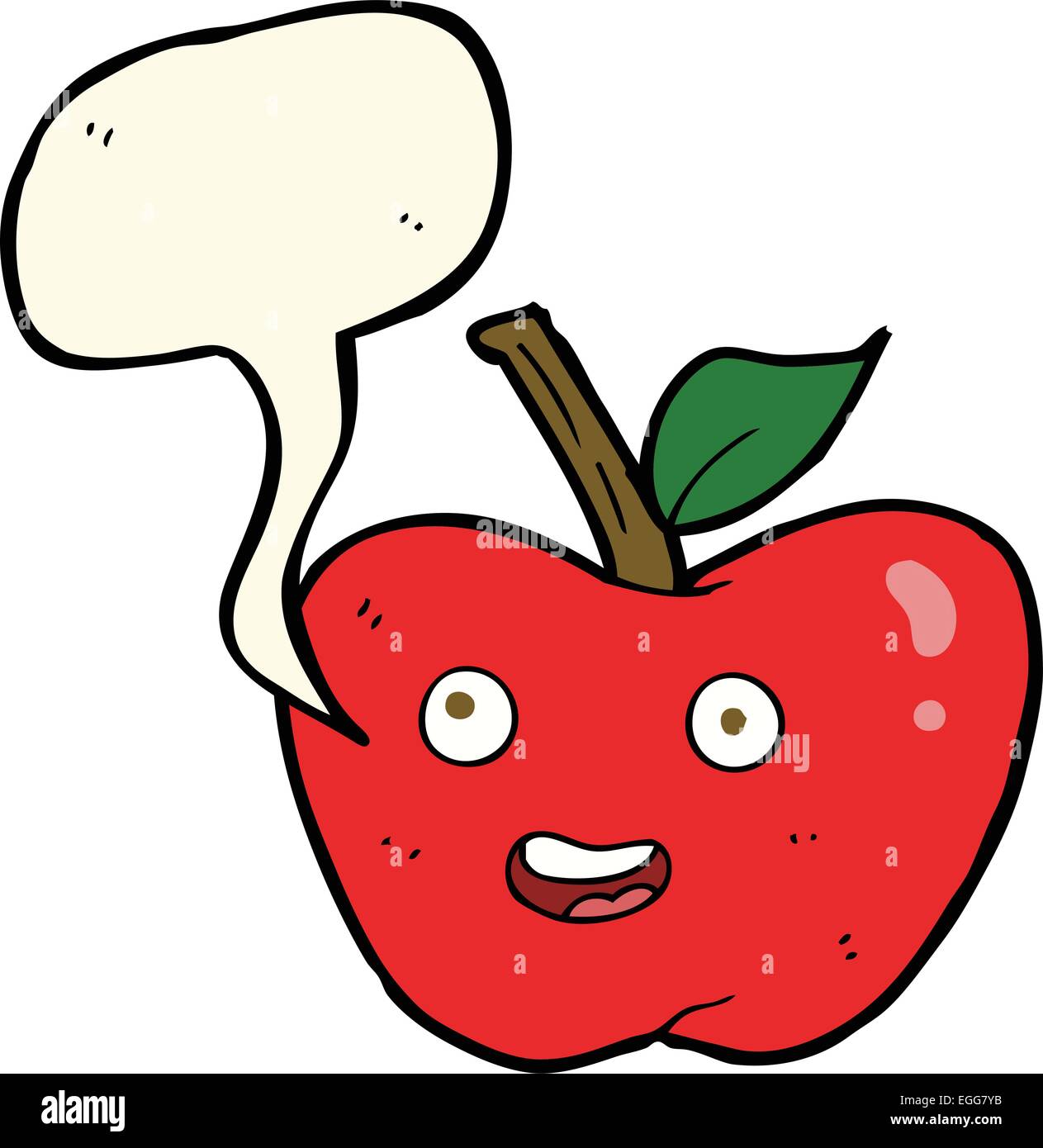 cartoon apple with speech bubble Stock Vector Image & Art - Alamy