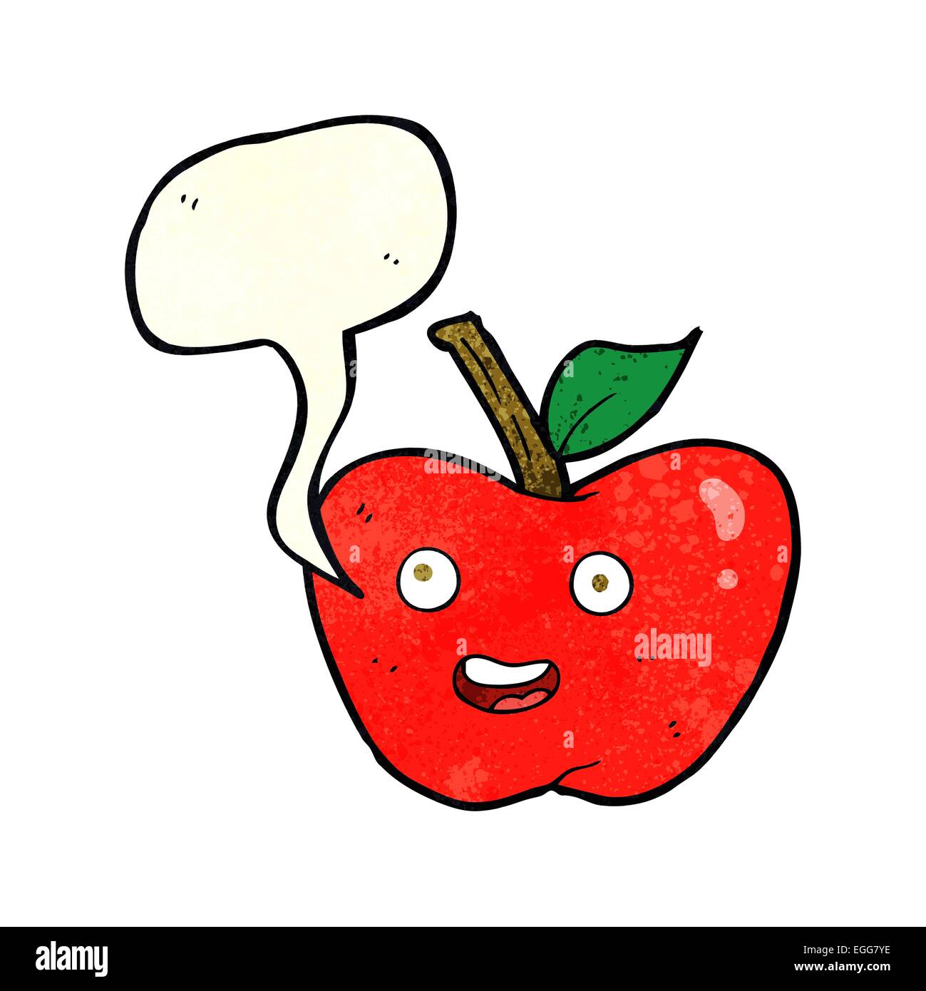 cartoon apple with speech bubble Stock Vector Image & Art - Alamy