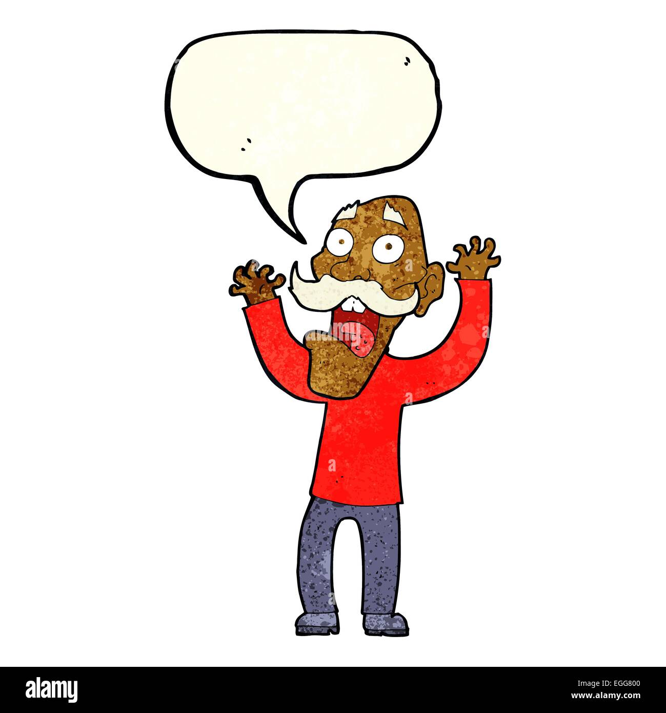 cartoon old man getting a fright with speech bubble Stock Vector Image ...