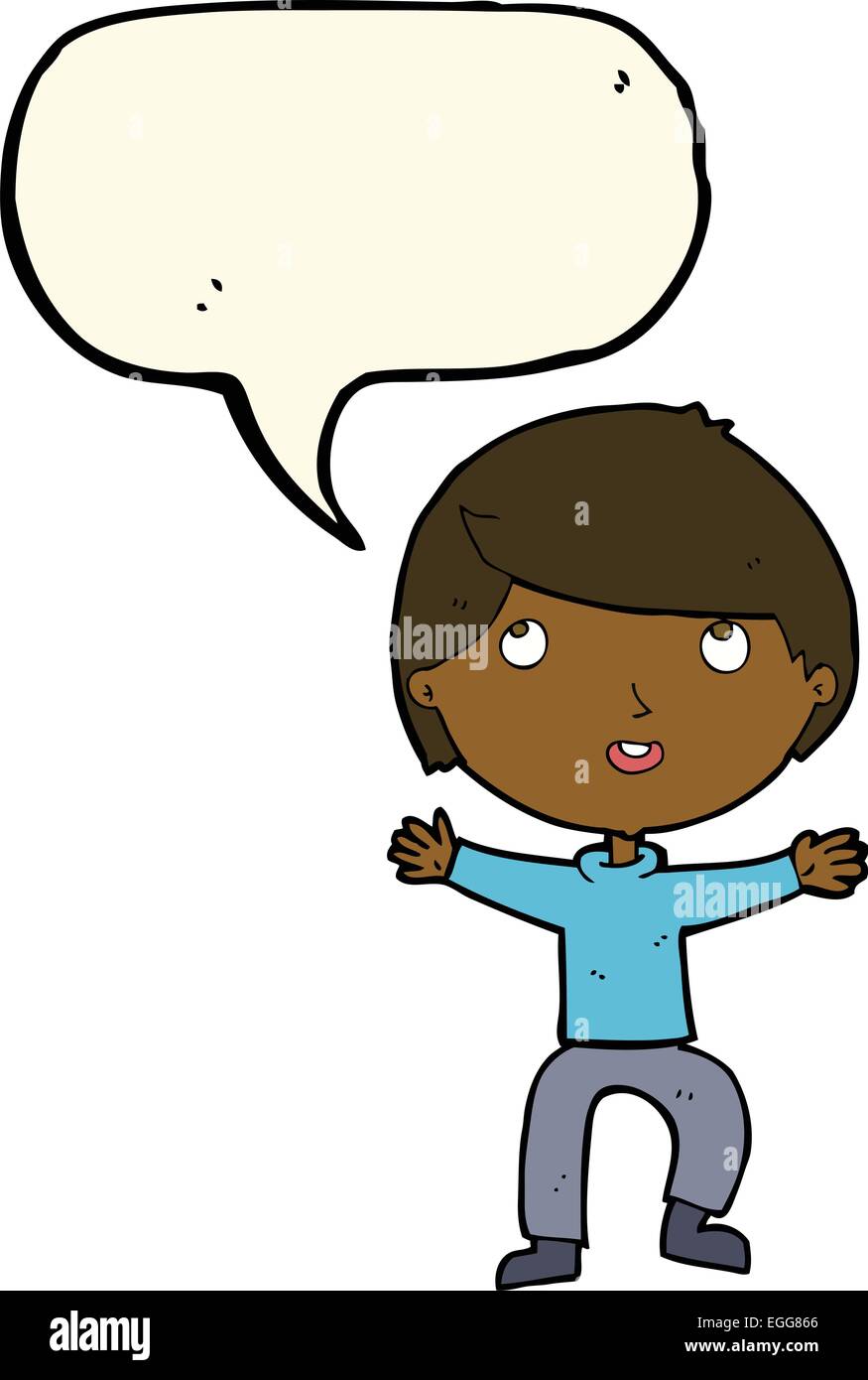 cartoon happy boy with speech bubble Stock Vector Image & Art - Alamy