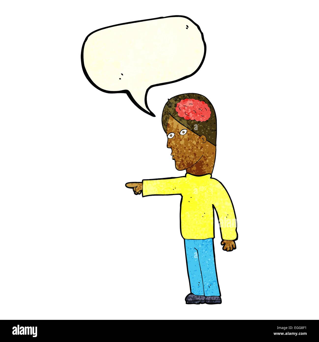 cartoon clever man pointing with speech bubble Stock Vector Image & Art ...