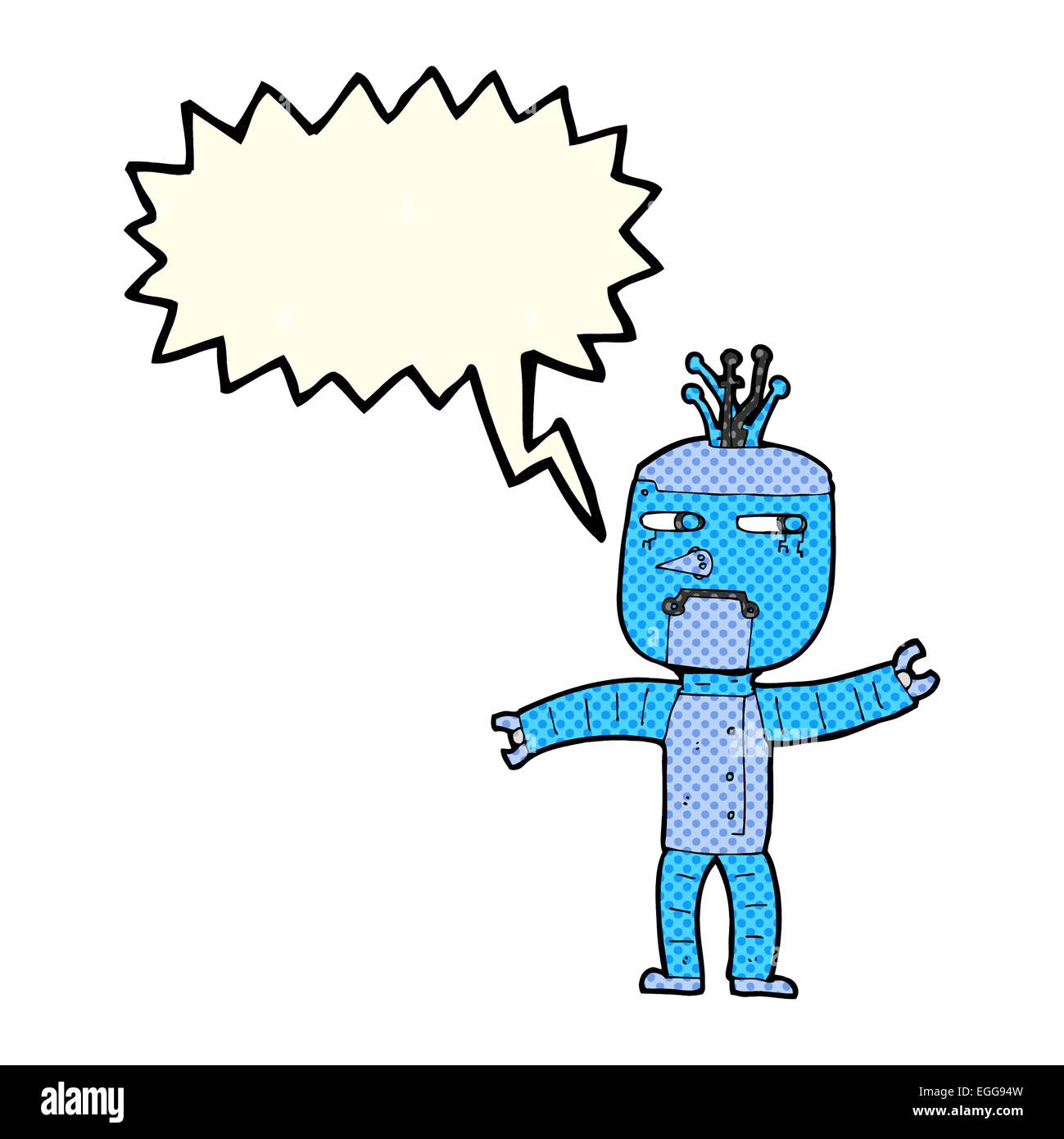 cartoon robot with speech bubble Stock Vector Image & Art - Alamy