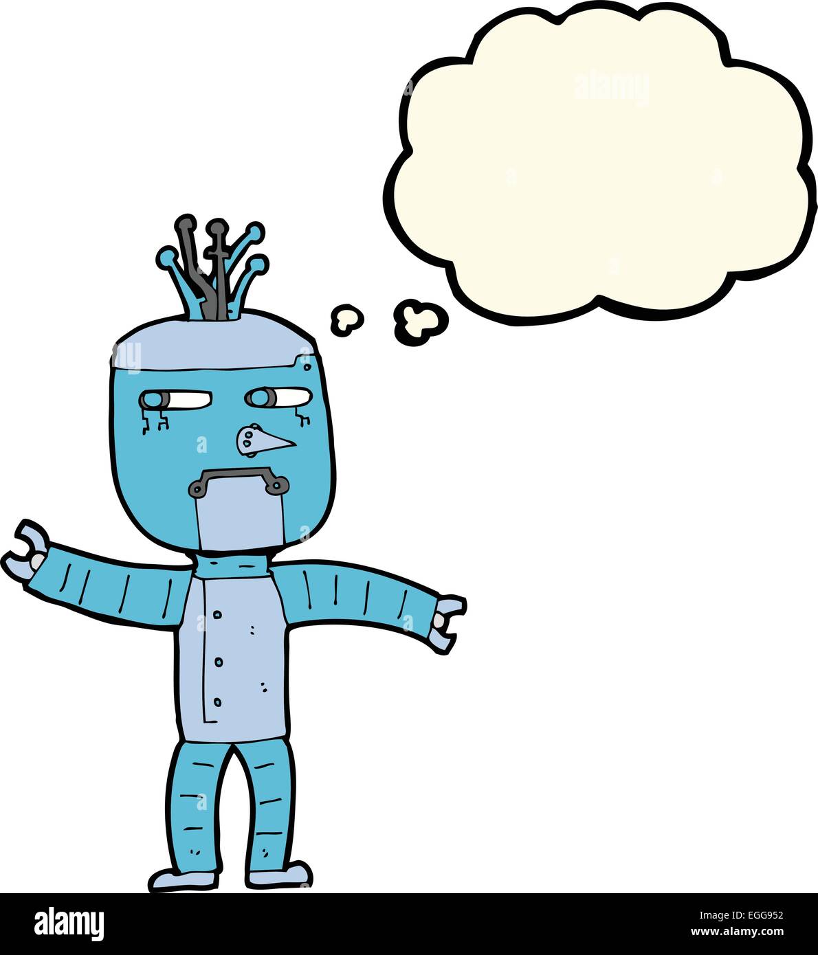 cartoon robot with thought bubble Stock Vector Image & Art - Alamy