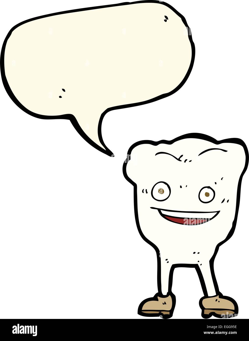 cartoon happy tooth character with speech bubble Stock Vector Image ...