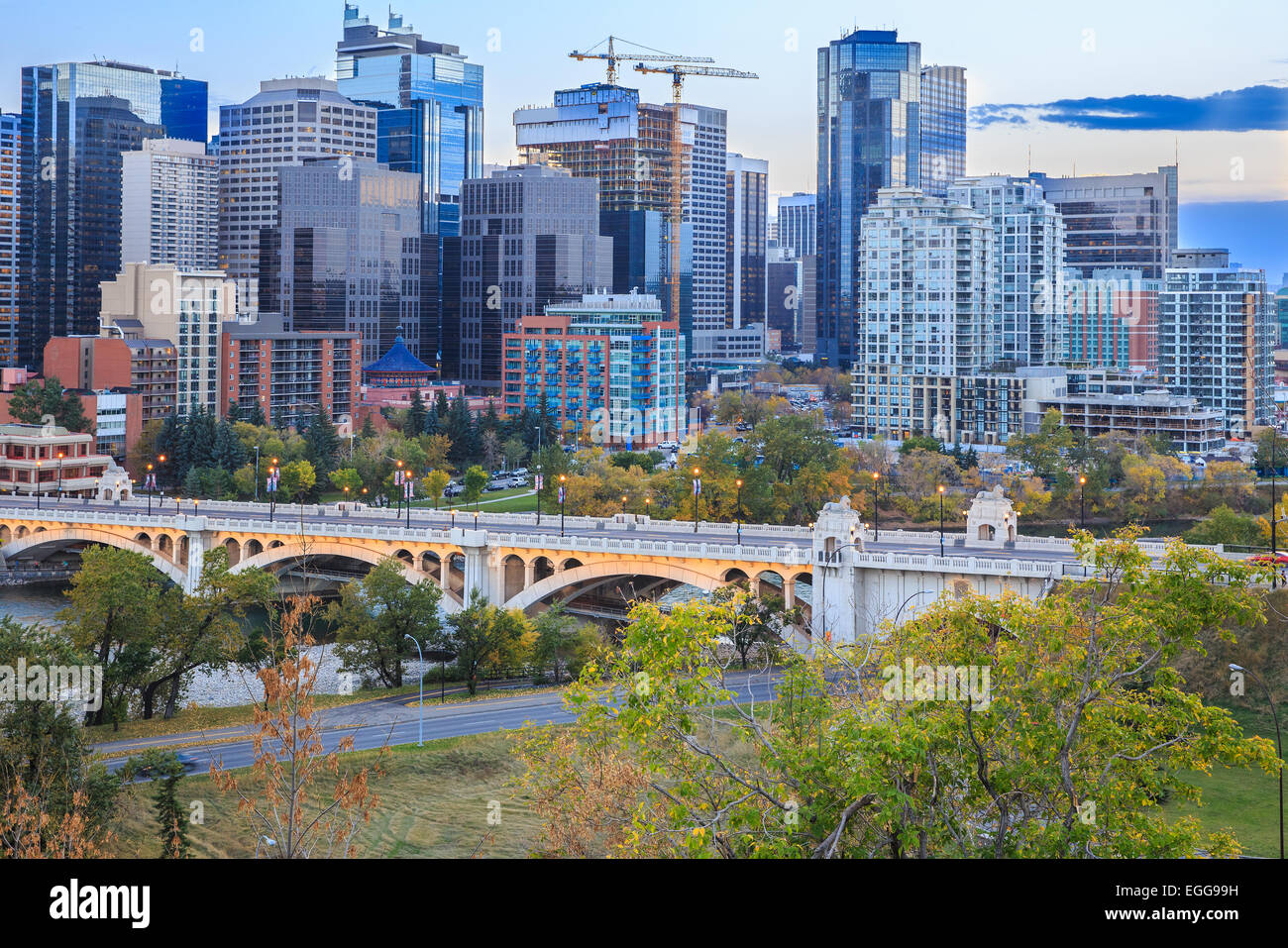 Calgary at night Stock Photo - Alamy