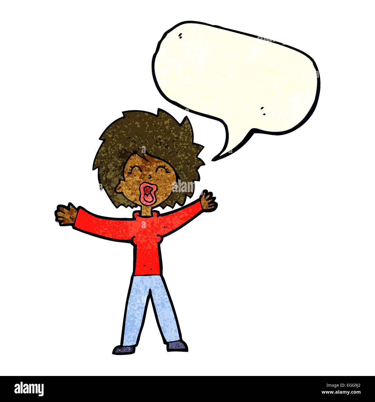 cartoon woman shouting with speech bubble Stock Vector Image & Art - Alamy