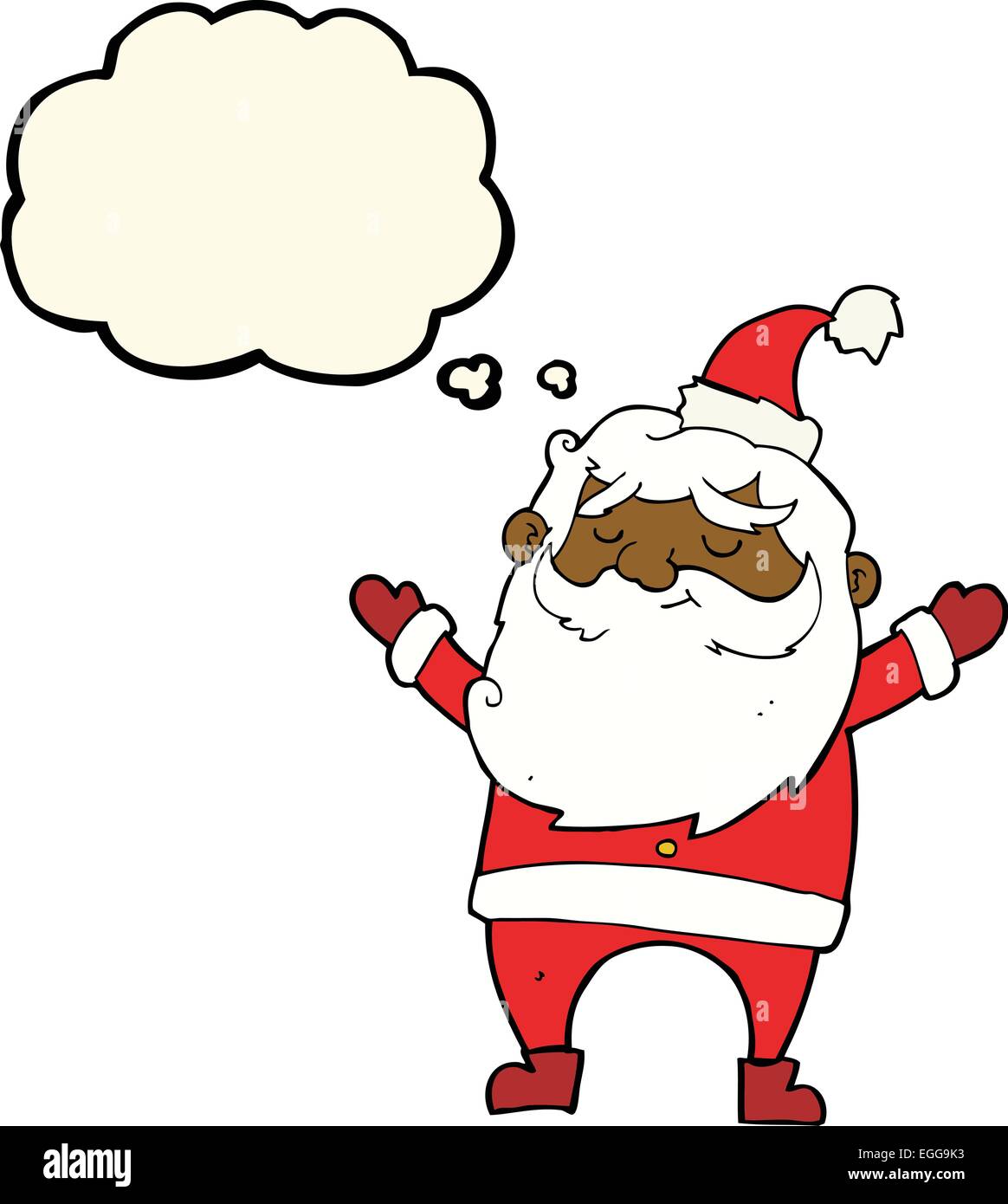 cartoon happy santa claus with thought bubble Stock Vector Image & Art ...