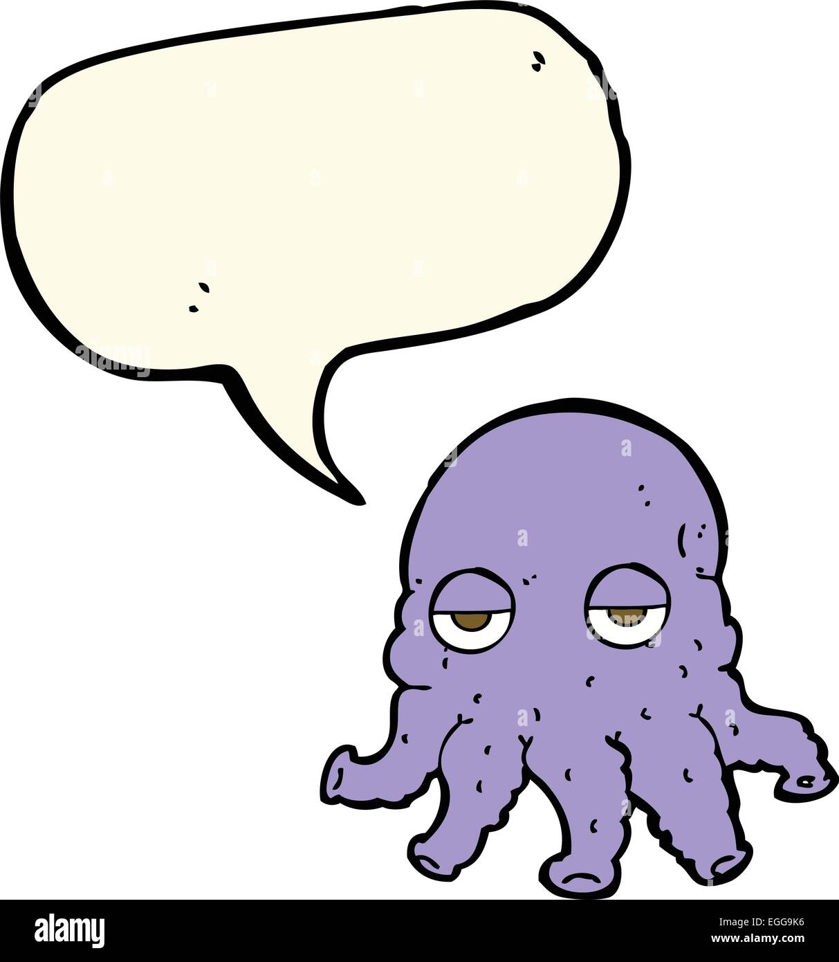 cartoon alien squid face with speech bubble Stock Vector Image & Art ...