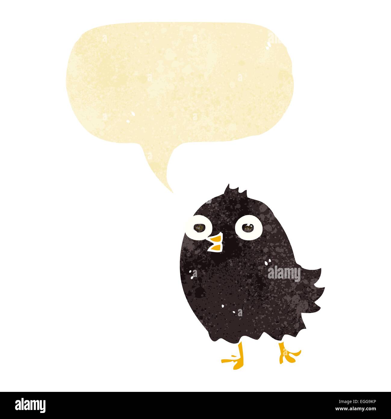 funny cartoon bird with speech bubble Stock Vector Image & Art - Alamy