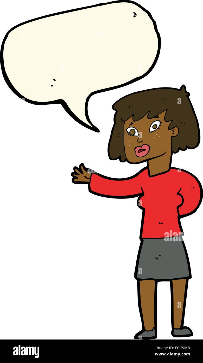 cartoon woman explaining with speech bubble Stock Vector Image & Art ...