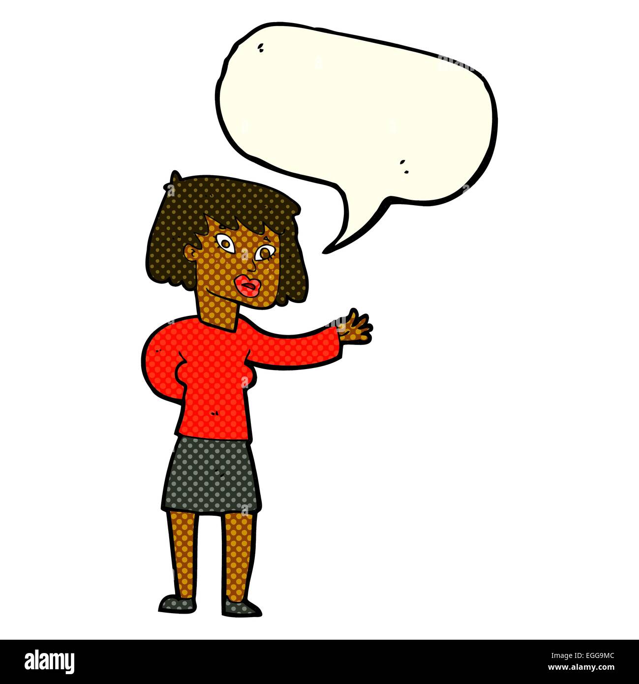 cartoon woman explaining with speech bubble Stock Vector Image & Art ...