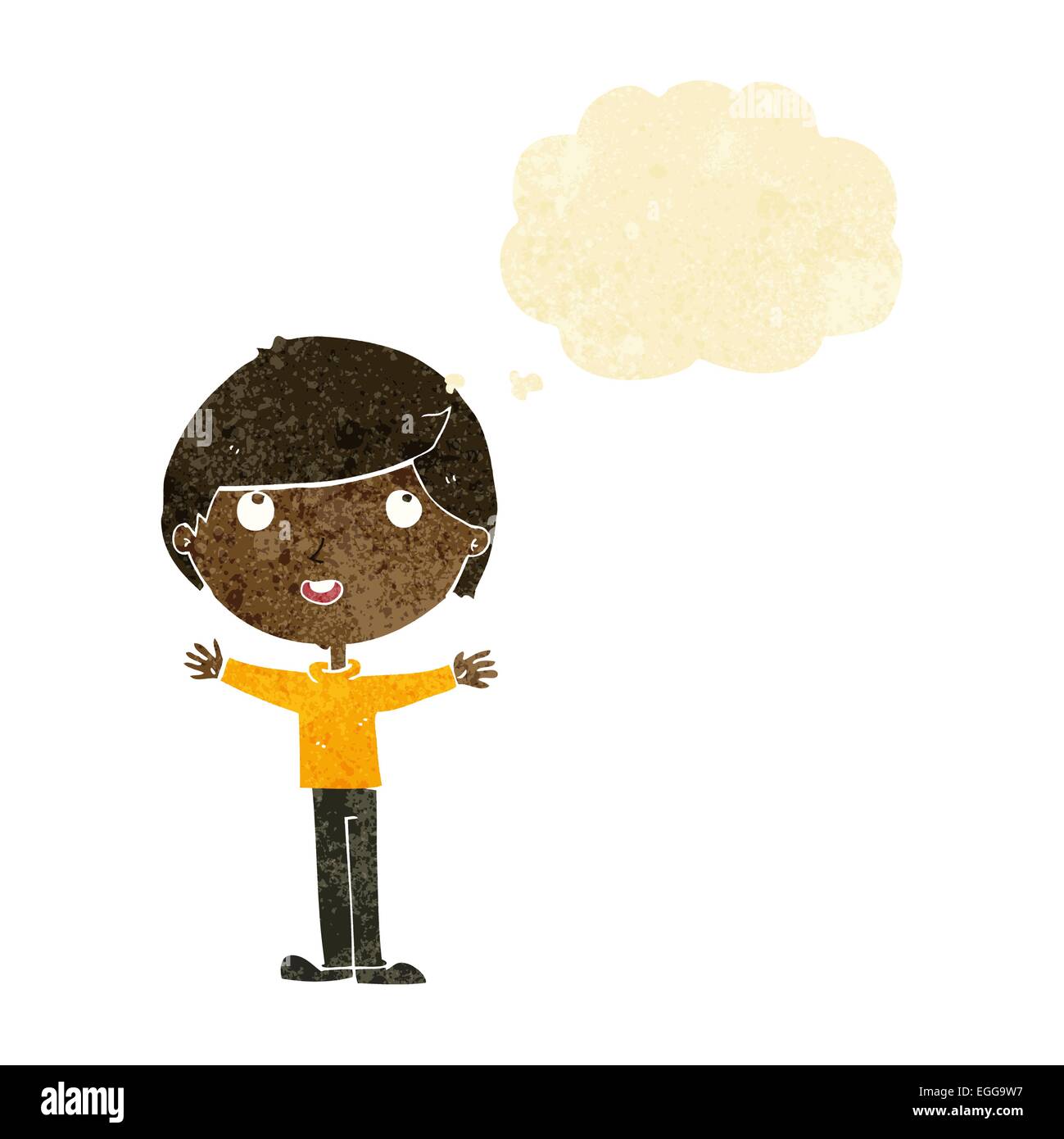 cartoon happy boy with thought bubble Stock Vector Image & Art - Alamy