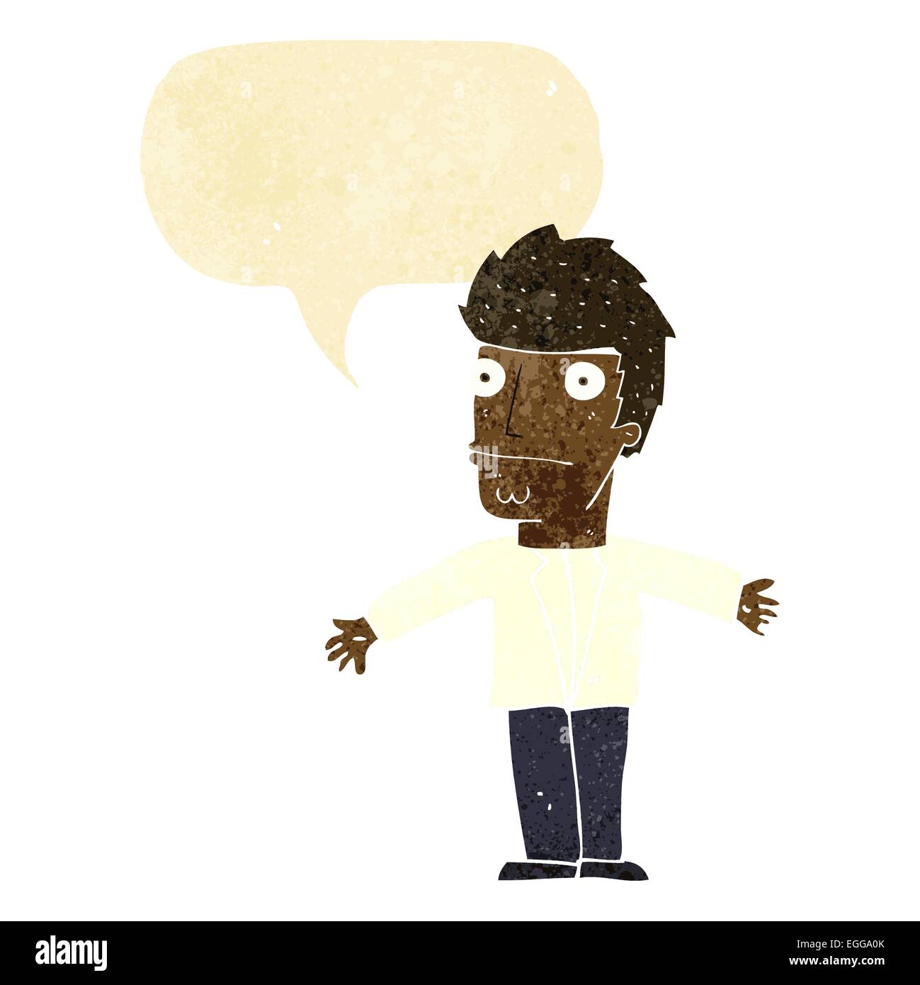 Cartoon confused man speech bubble Cut Out Stock Images & Pictures - Alamy