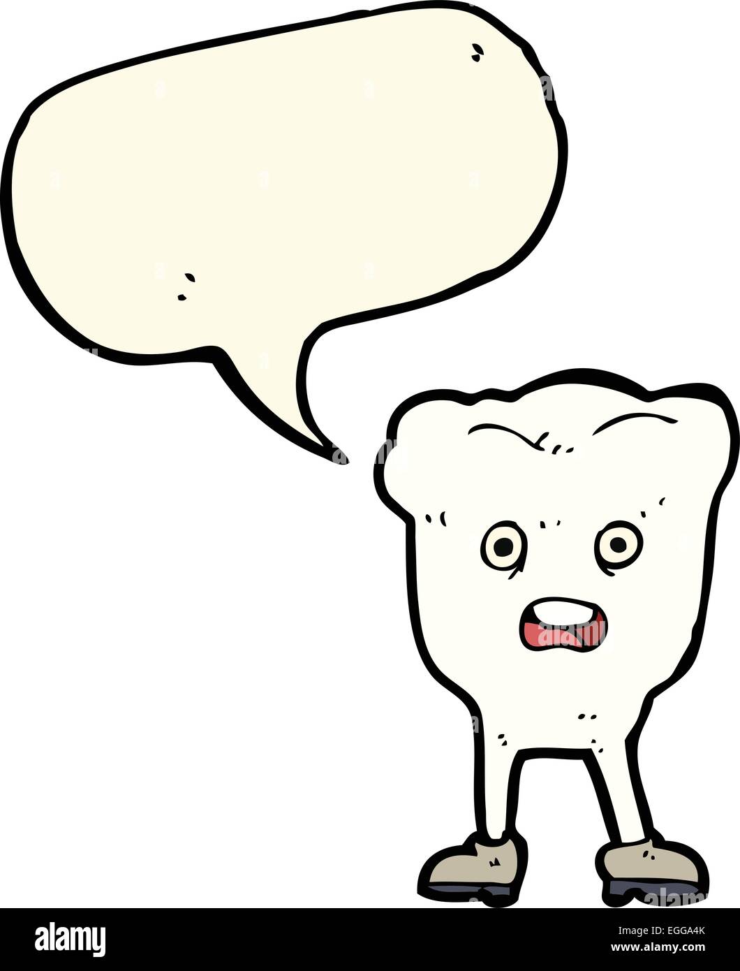 cartoon tooth looking afraid with speech bubble Stock Vector Image ...