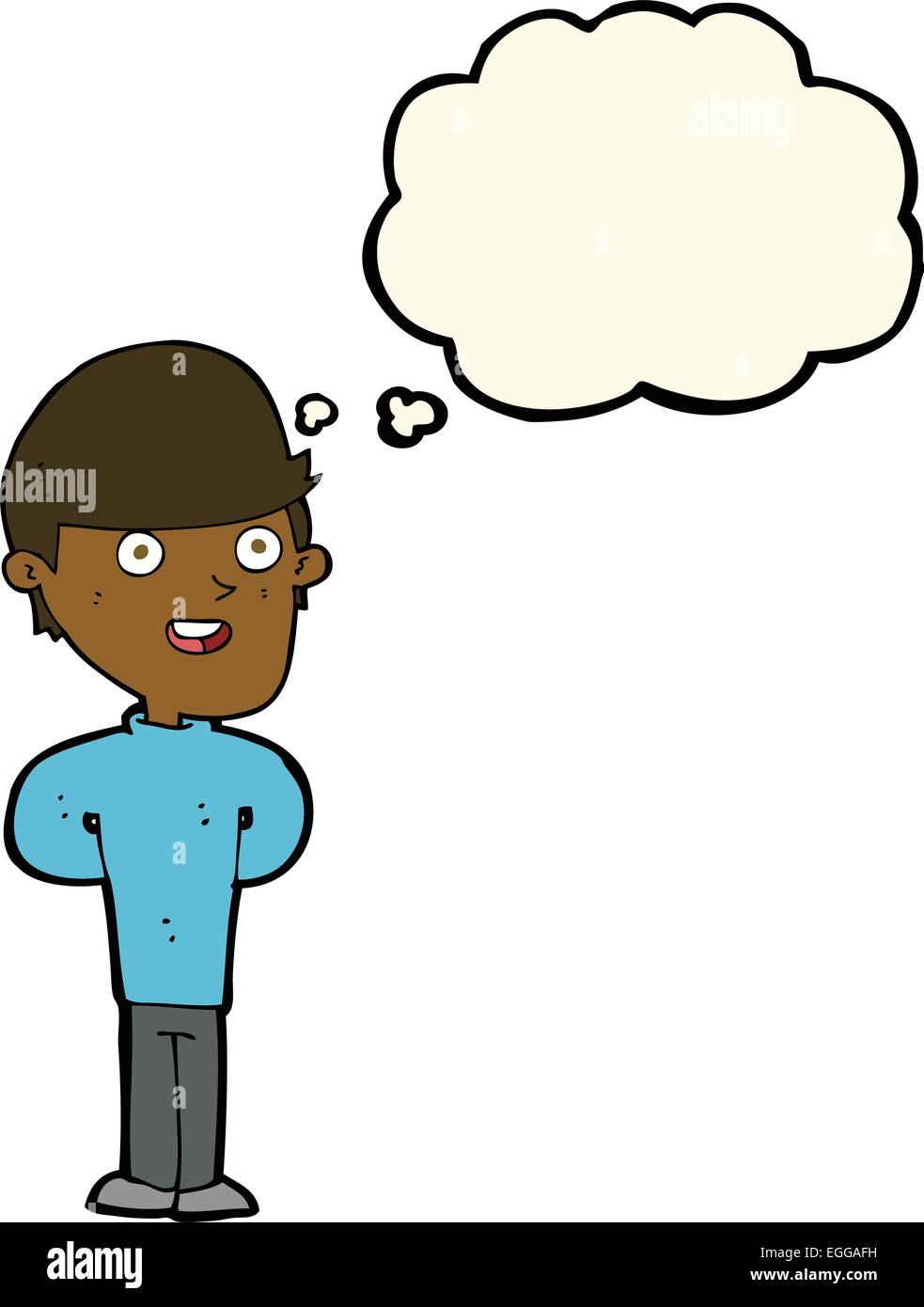 cartoon happy man with thought bubble Stock Vector Image & Art - Alamy