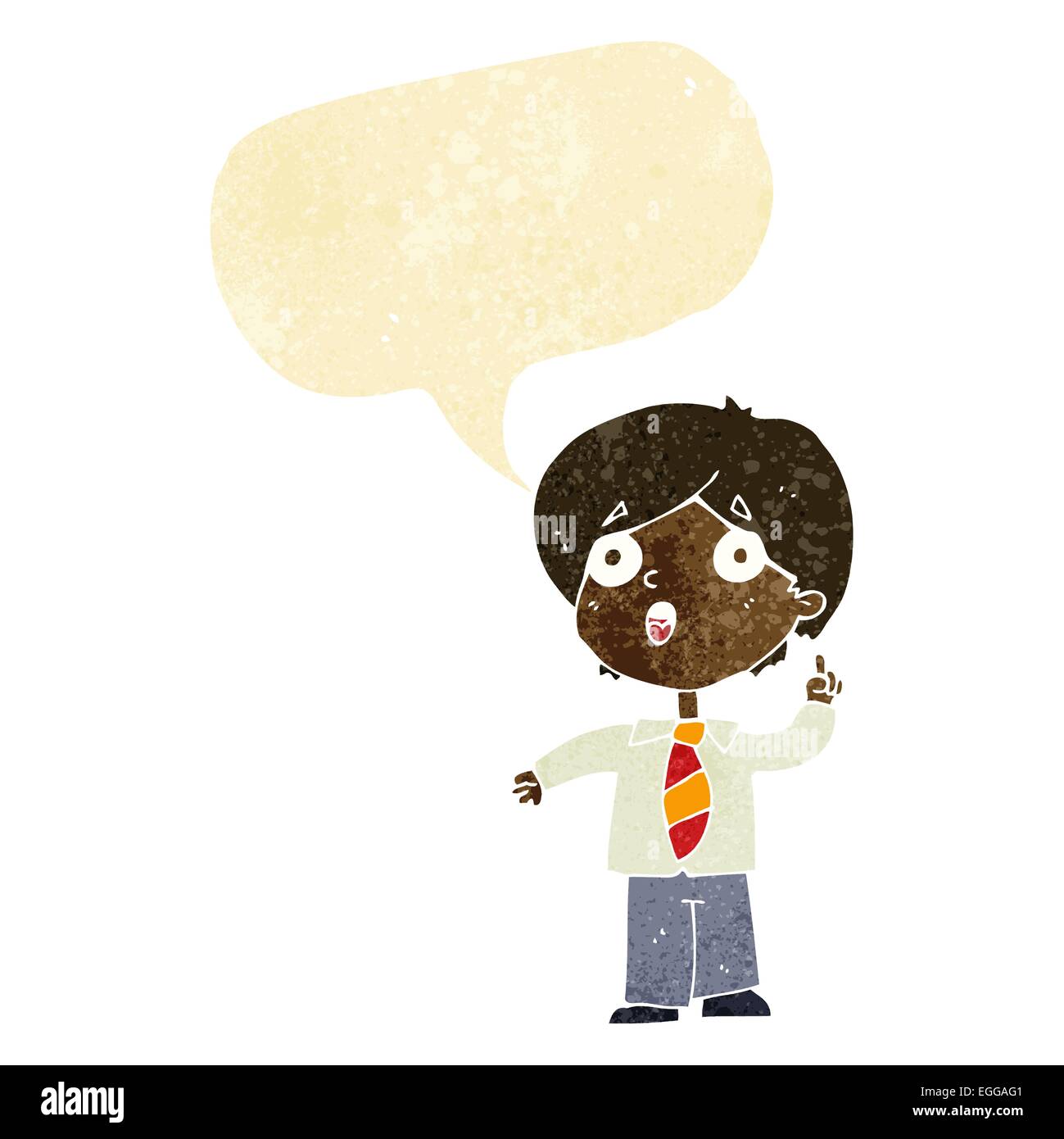 cartoon schoolboy answering question with speech bubble Stock Vector ...