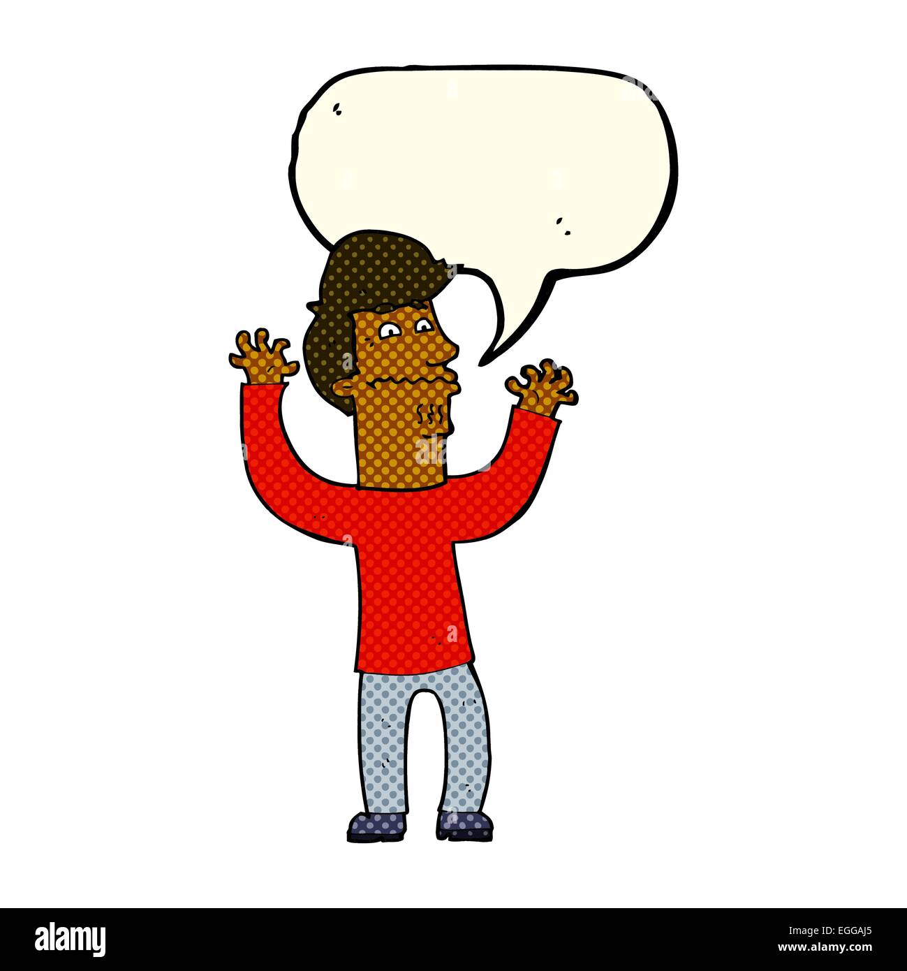 cartoon nervous man with speech bubble Stock Vector Image & Art - Alamy
