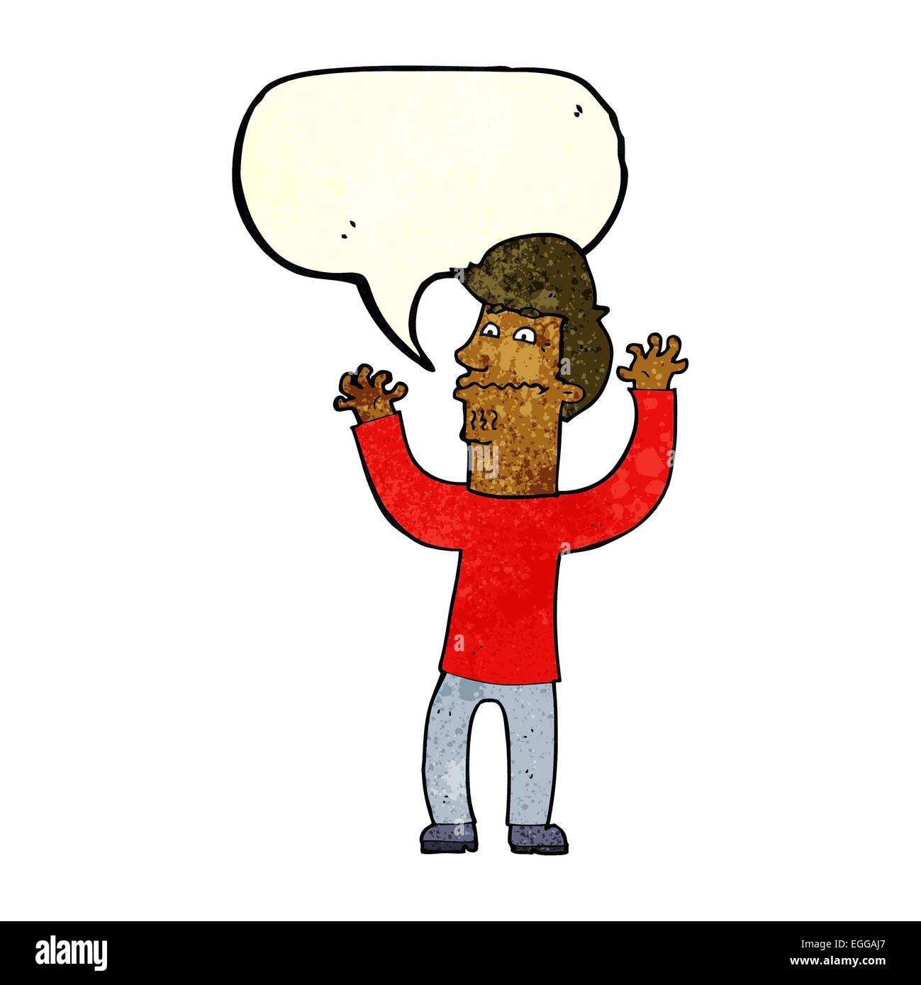 cartoon nervous man with speech bubble Stock Vector Image & Art - Alamy
