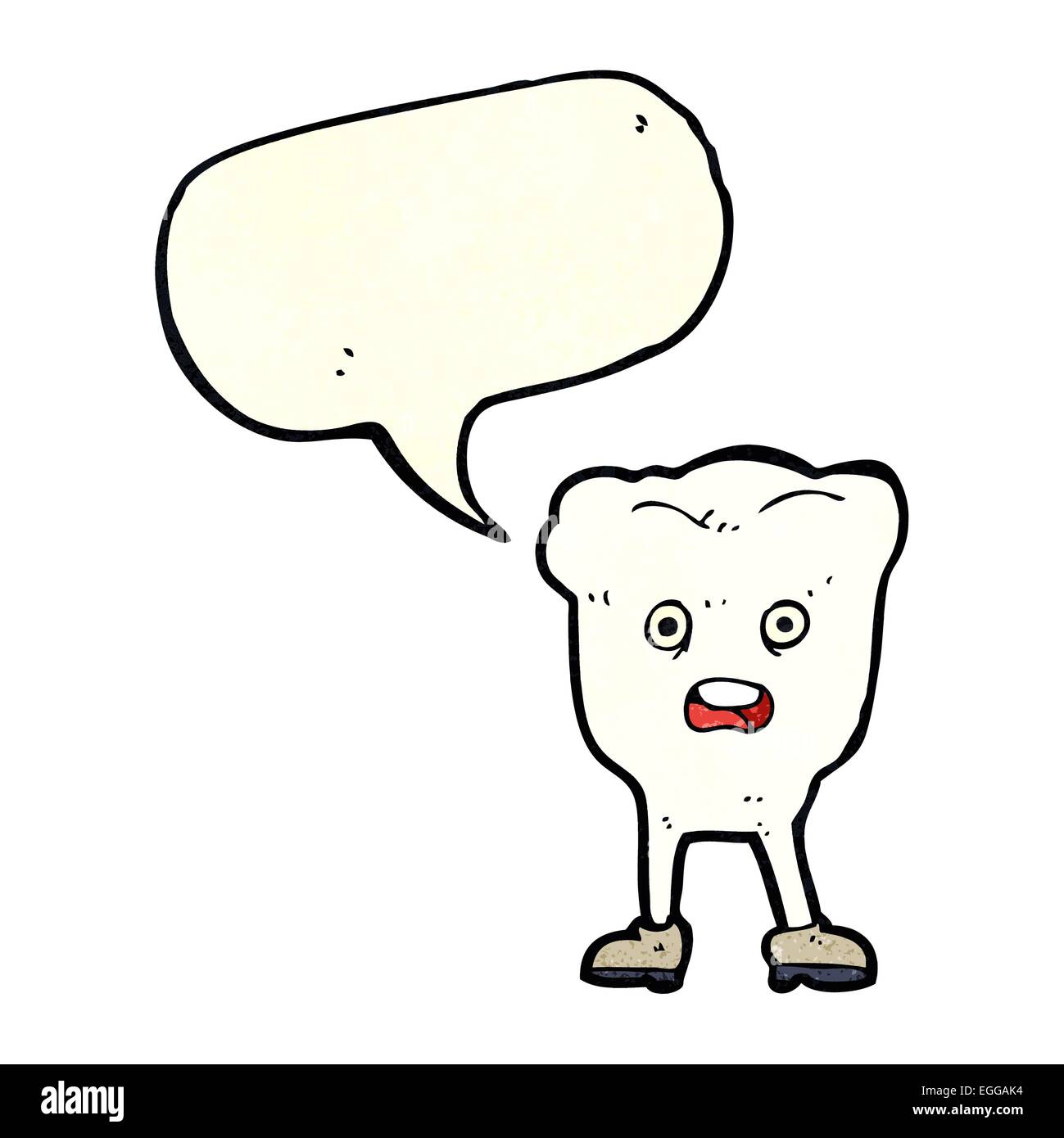 cartoon tooth looking afraid with speech bubble Stock Vector Image ...