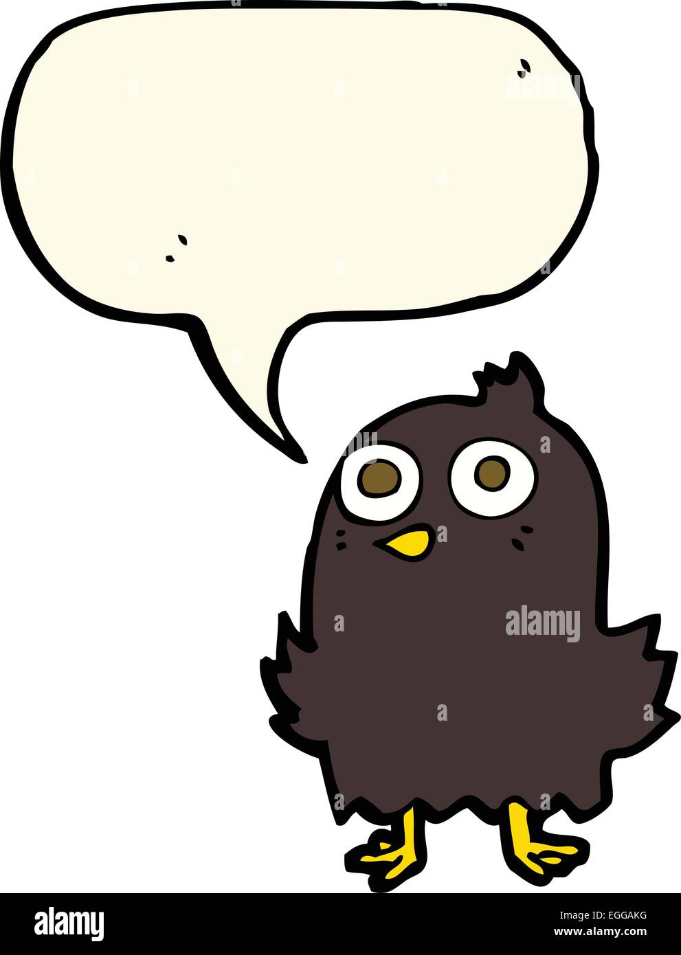 funny cartoon bird with speech bubble Stock Vector Image & Art - Alamy