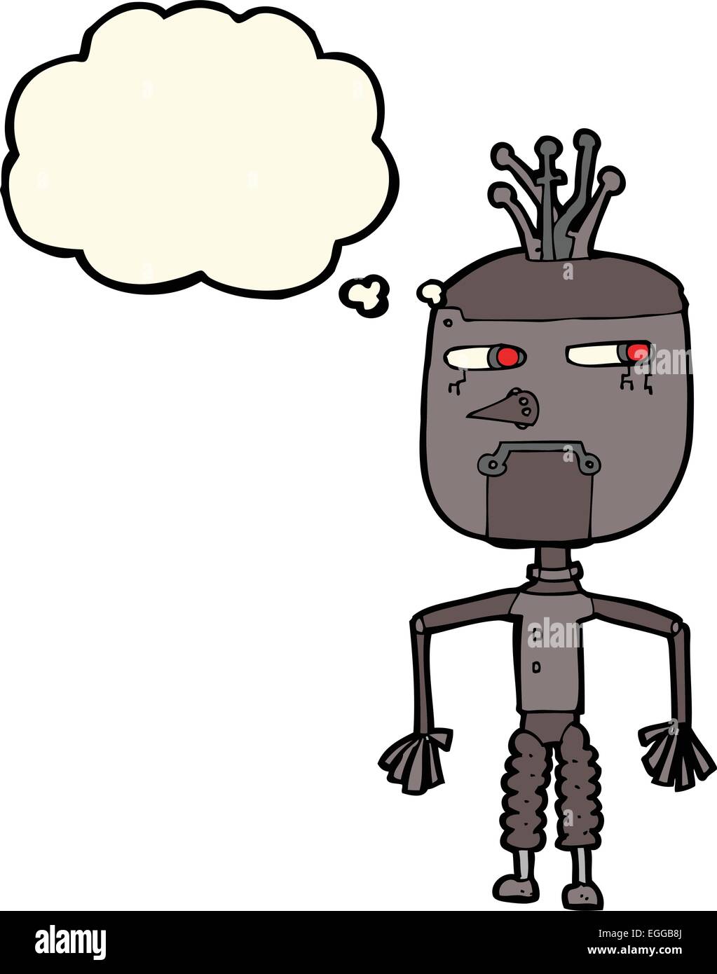 cartoon robot with thought bubble Stock Vector Image & Art - Alamy