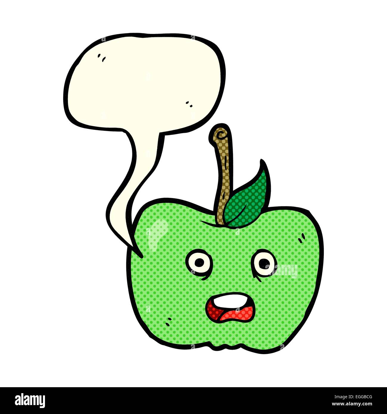 cartoon apple with speech bubble Stock Vector Image & Art - Alamy