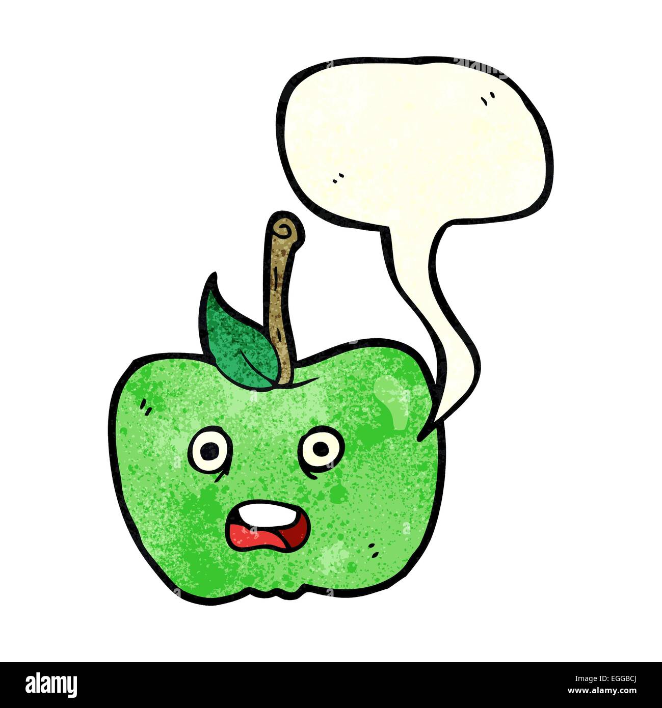 cartoon apple with speech bubble Stock Vector Image & Art - Alamy