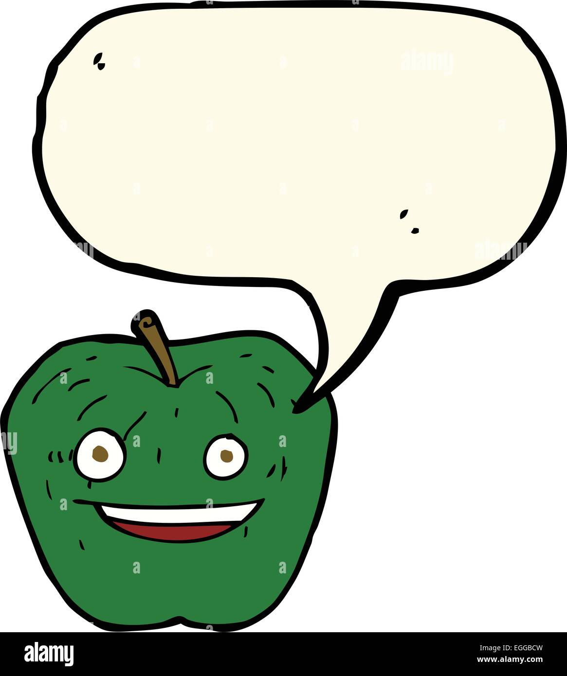 cartoon apple with speech bubble Stock Vector Image & Art - Alamy