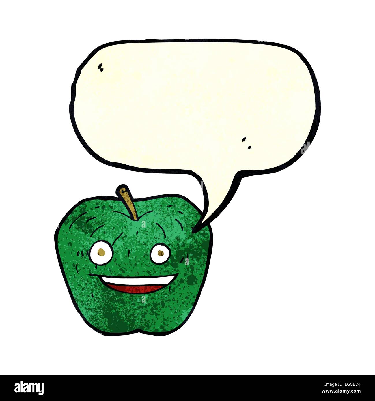 cartoon apple with speech bubble Stock Vector Image & Art - Alamy