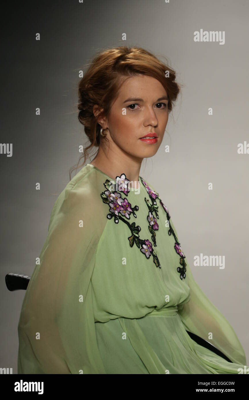 A model on the runway at the FTL Moda fashion show during Mercedes-Benz ...