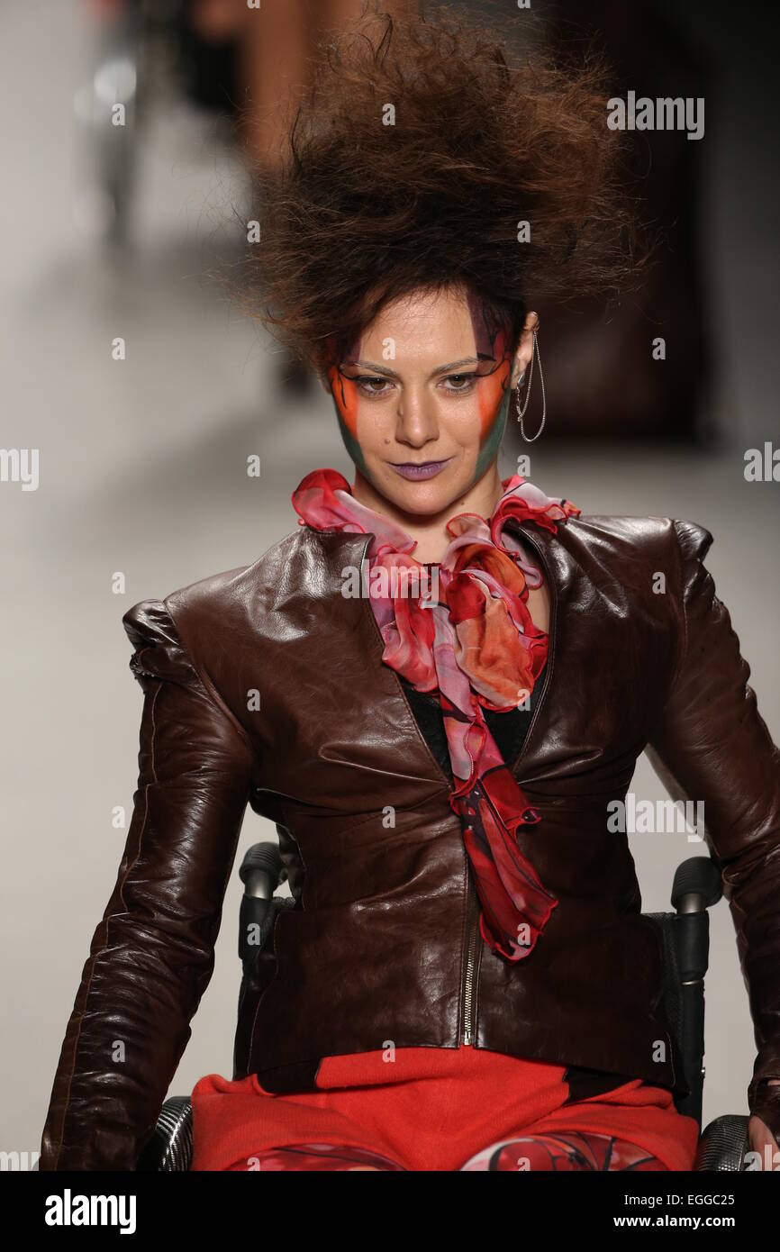 A model on the runway at the FTL Moda fashion show during Mercedes-Benz ...