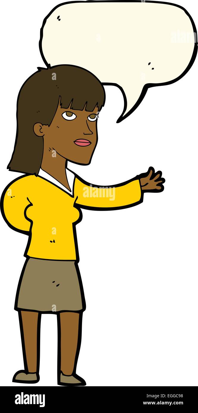 cartoon woman explaining with speech bubble Stock Vector Image & Art ...
