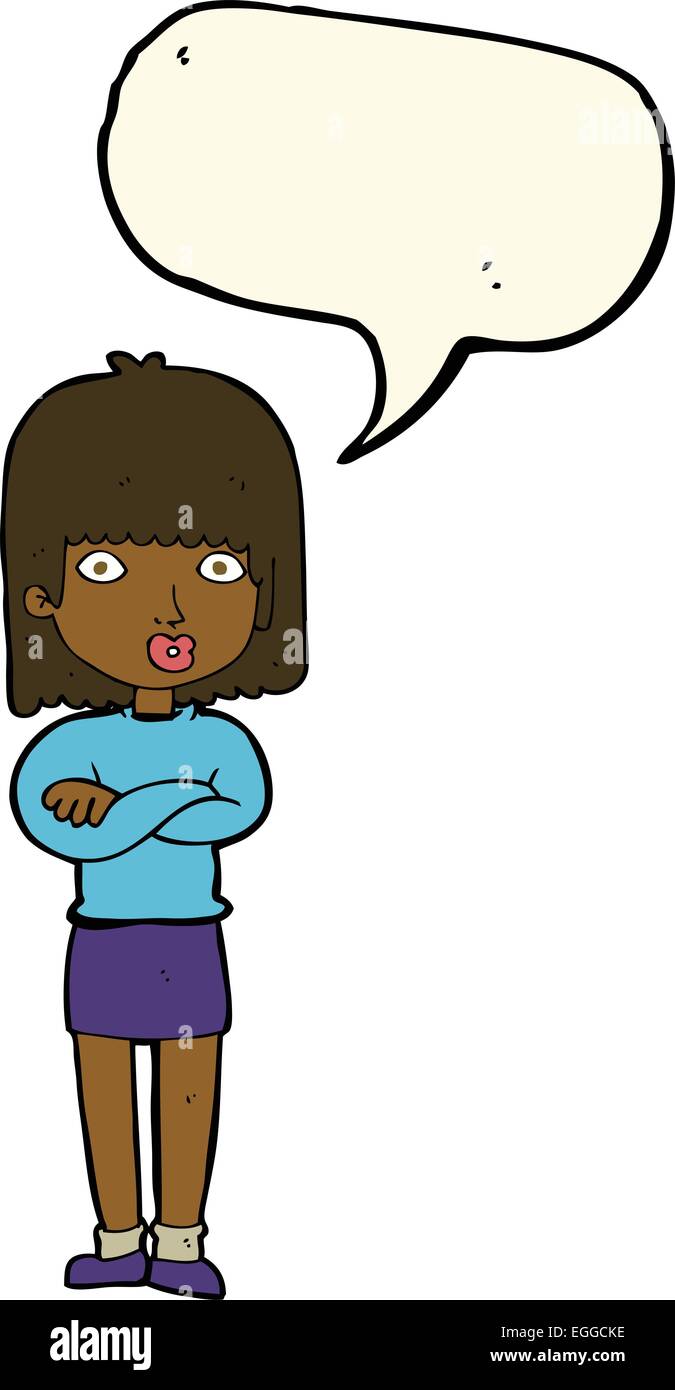 cartoon impatient woman with speech bubble Stock Vector Image & Art - Alamy