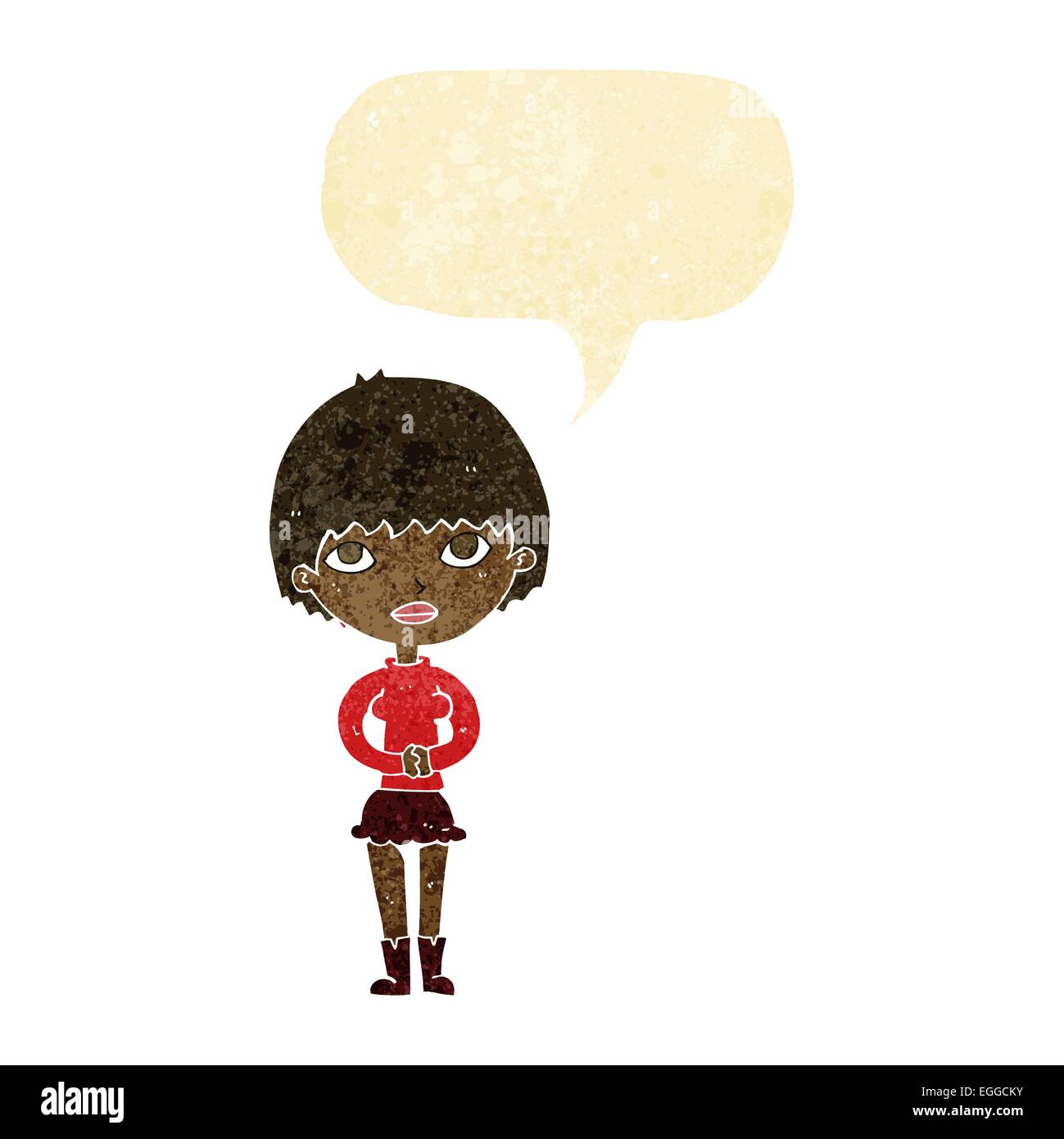 cartoon woman waiting patiently with speech bubble Stock Vector Image ...