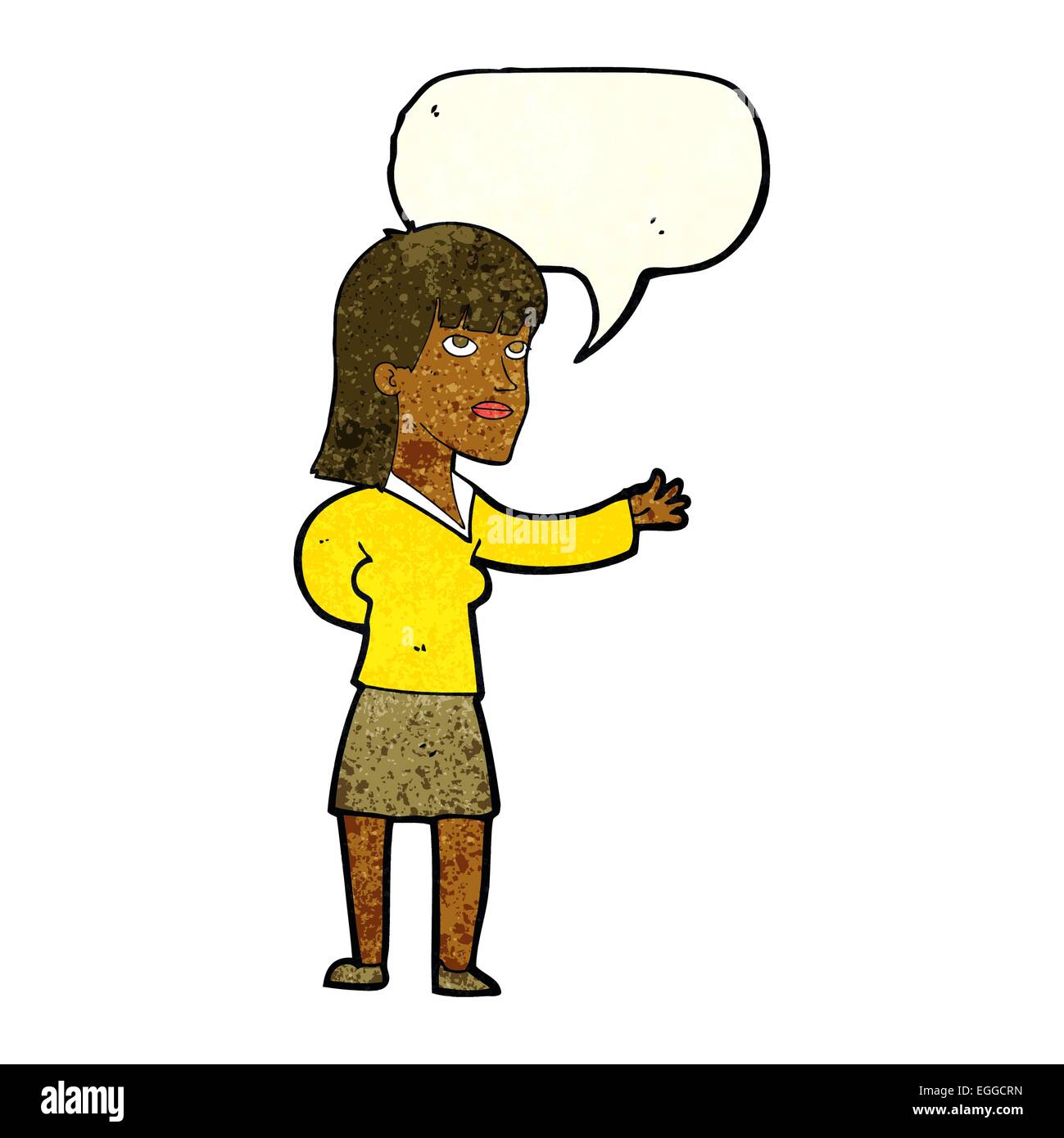 cartoon woman explaining with speech bubble Stock Vector Image & Art ...