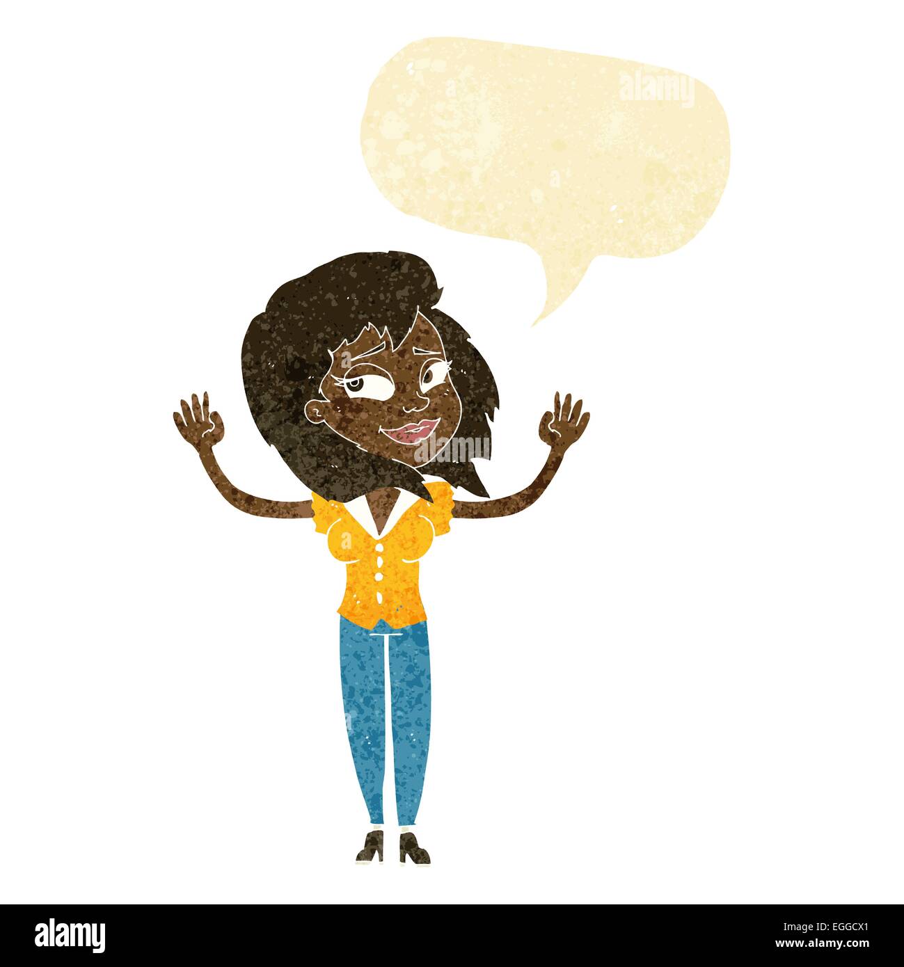 Female character giving speech Cut Out Stock Images & Pictures - Alamy