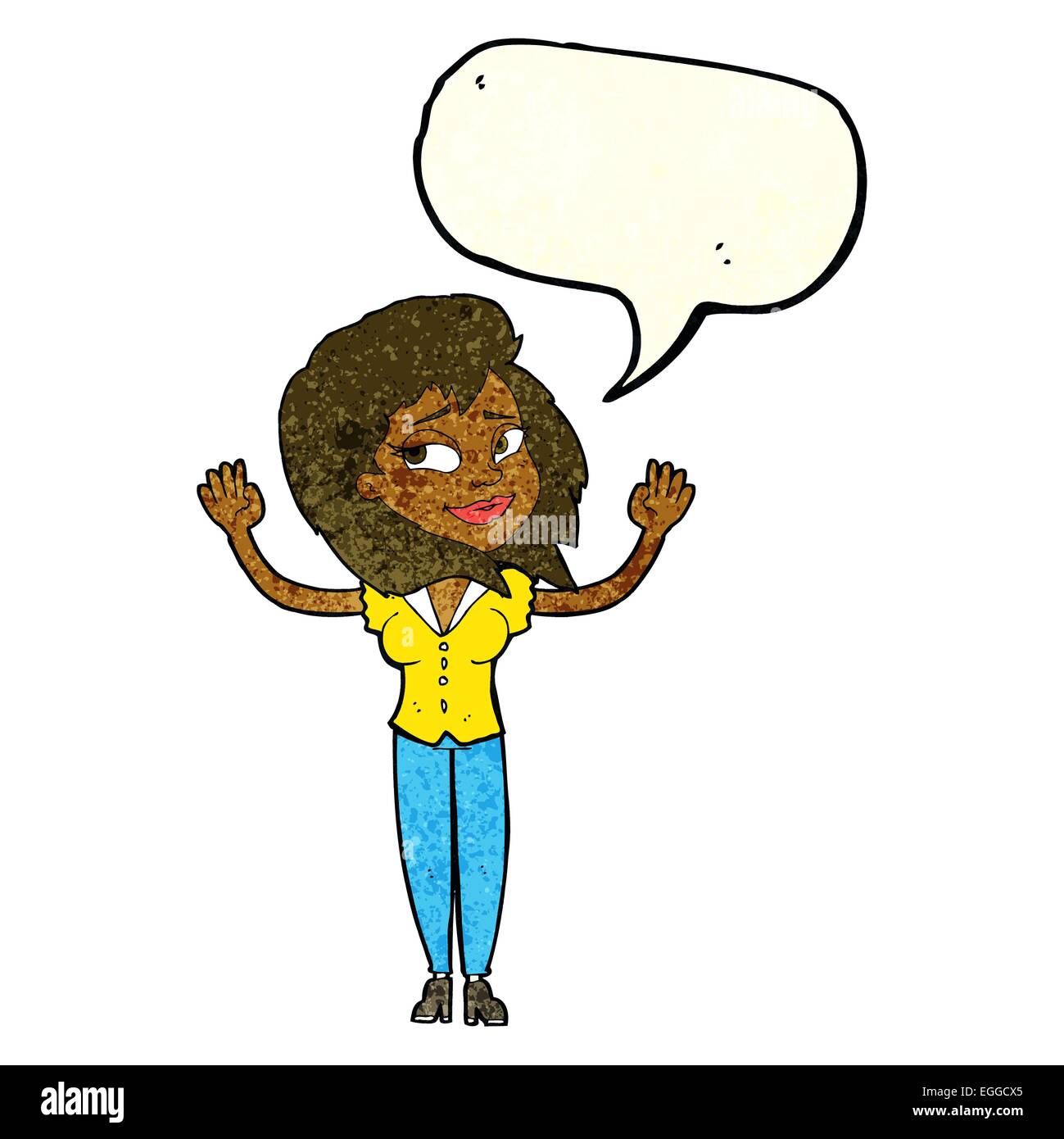 cartoon woman giving up with speech bubble Stock Vector Image & Art - Alamy