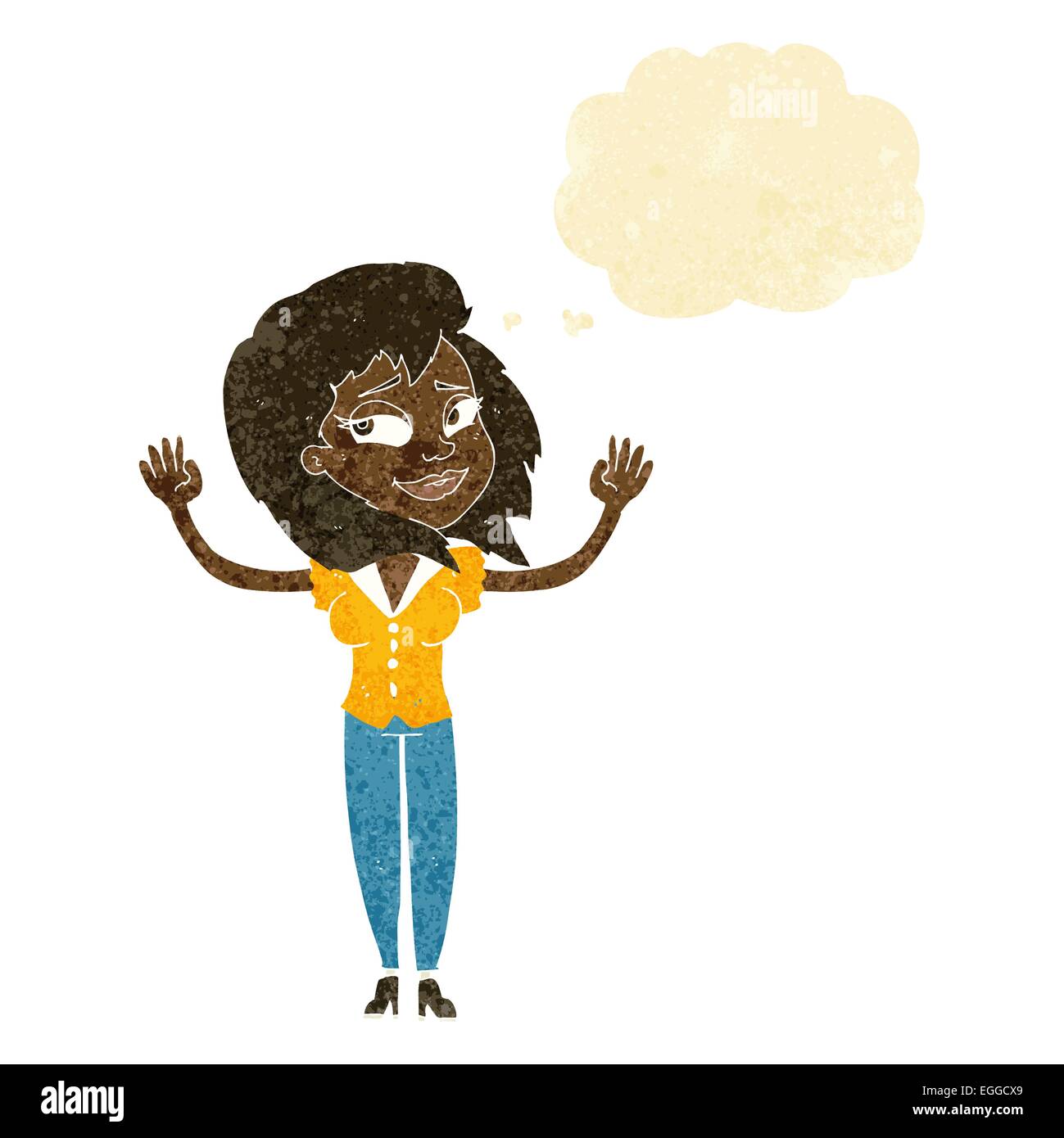 cartoon woman giving up with thought bubble Stock Vector Image & Art ...