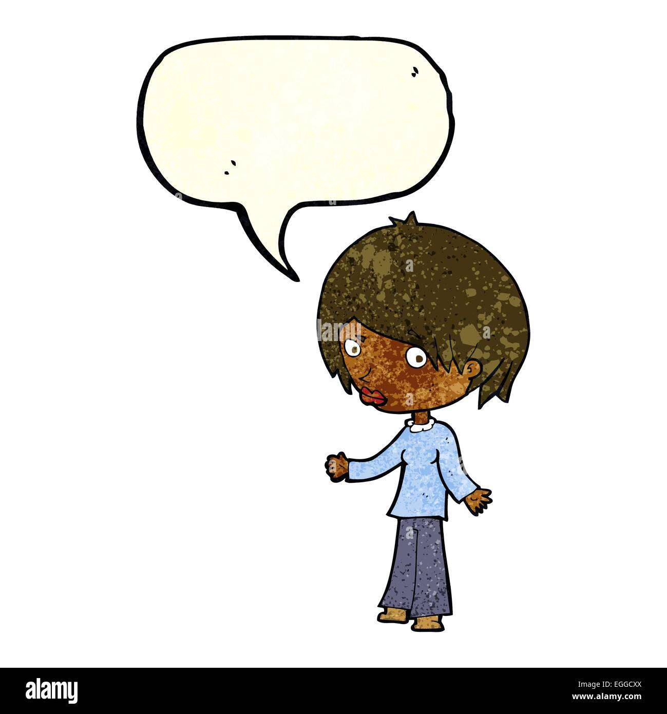 cartoon confused woman with speech bubble Stock Vector Image & Art - Alamy