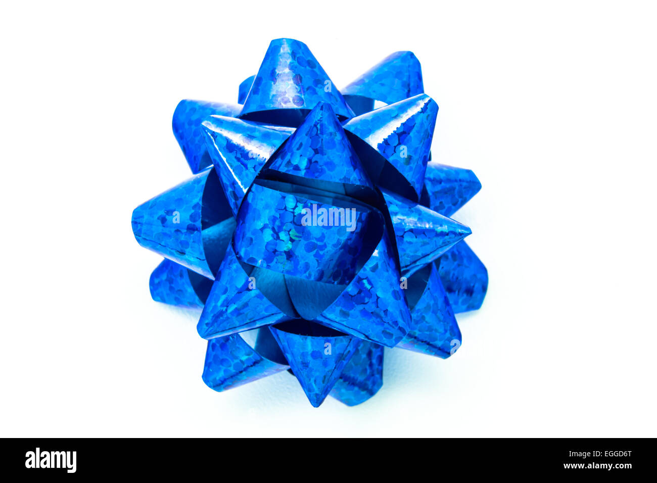 One blue bow on a white background Stock Photo - Alamy