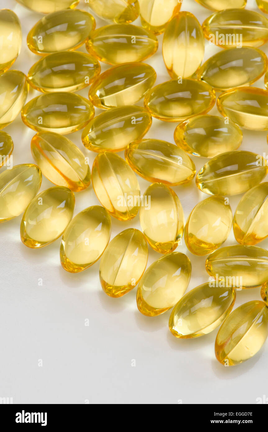 Gel Capsules on white Stock Photo - Alamy