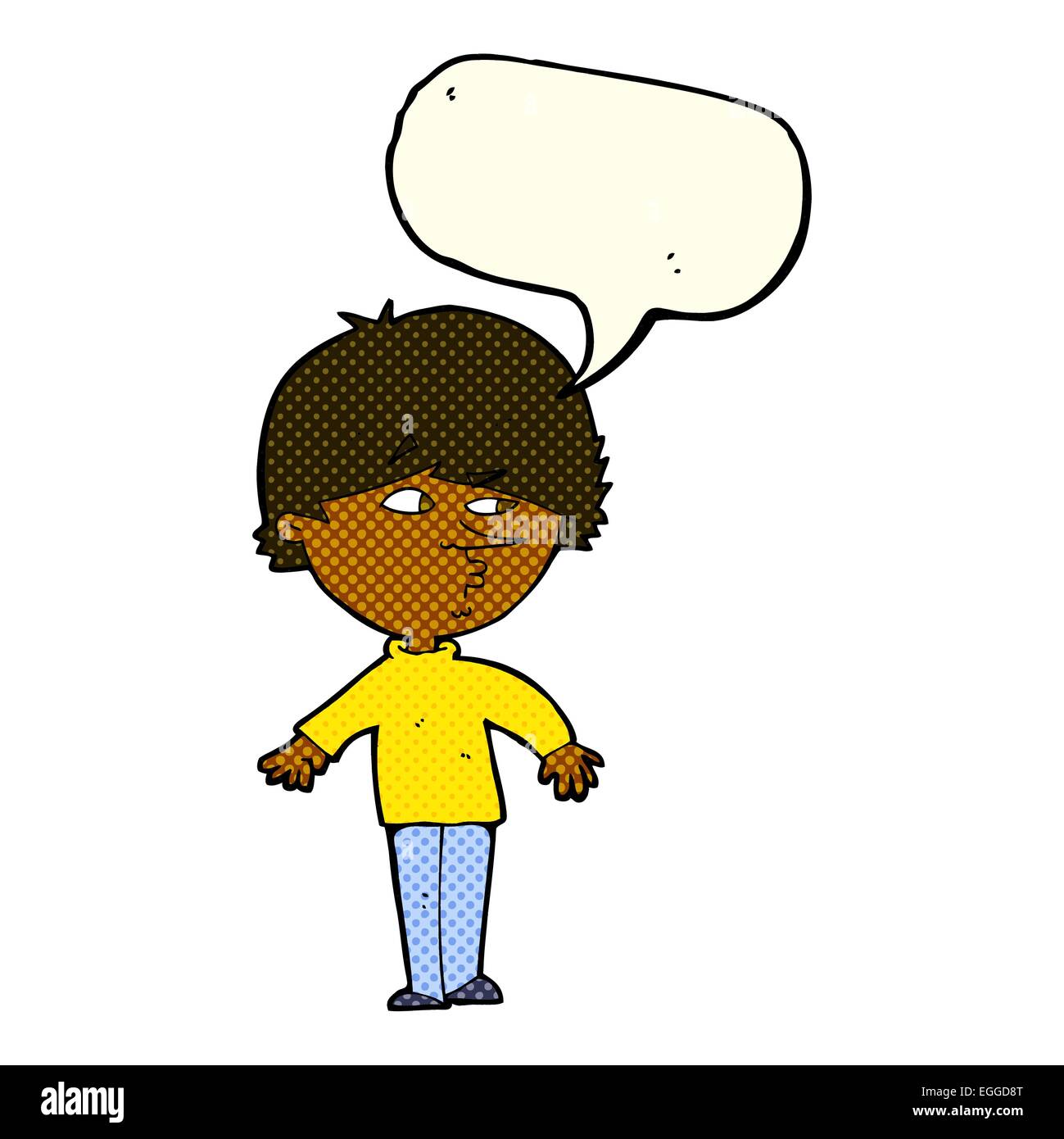 cartoon suspicious man looking over shoulder with speech bubble Stock ...